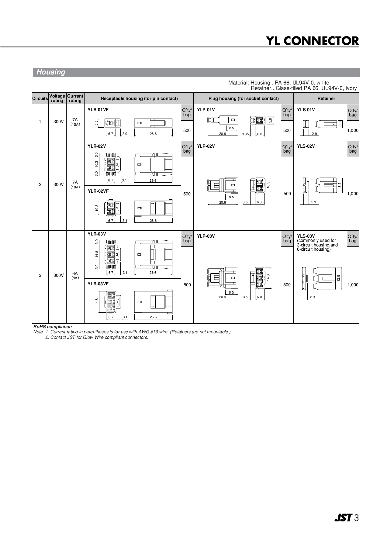 YLS-03V_（JST）YLS-03V中文资料_价格_PDF手册-立创电子商城