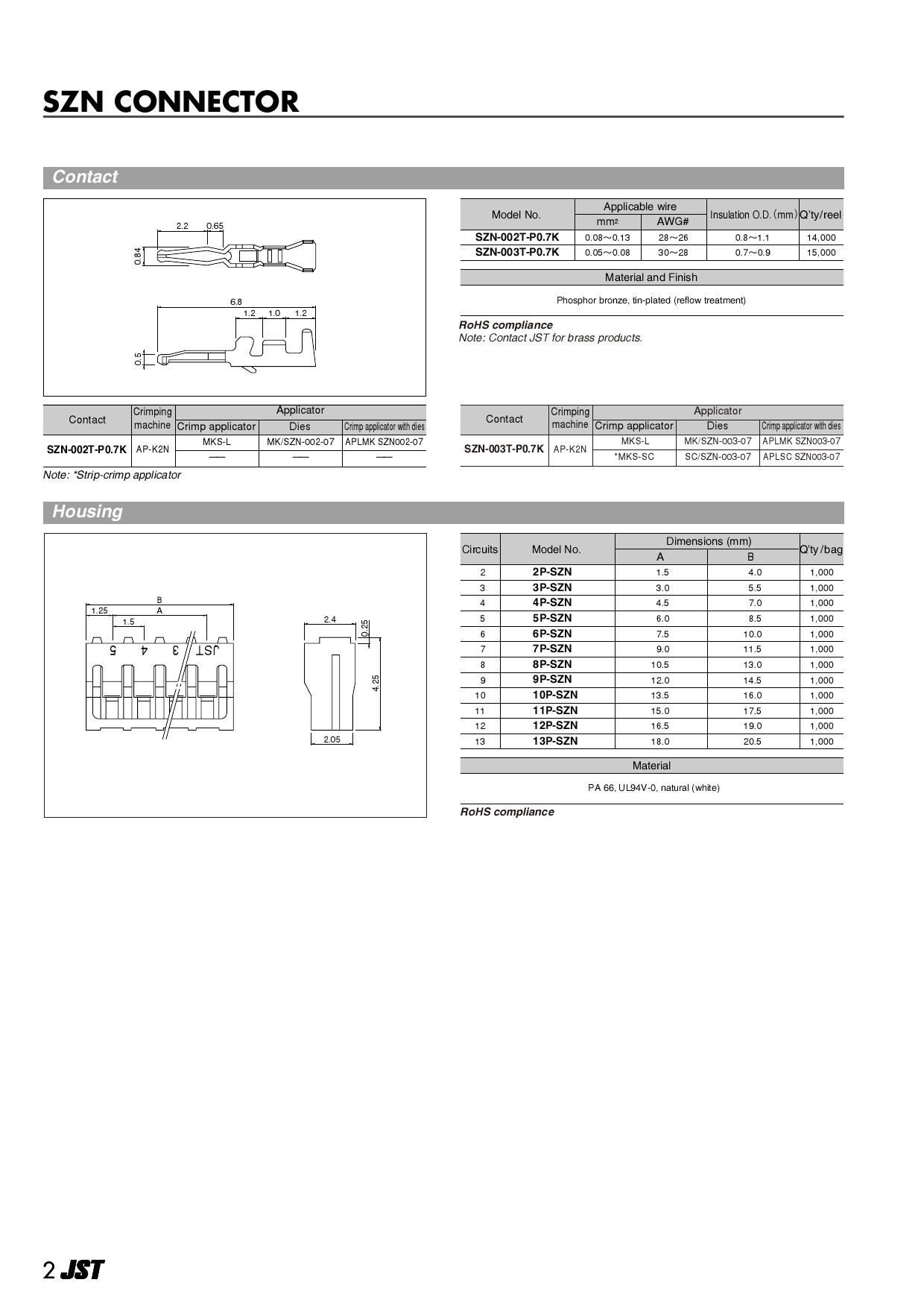 6P-SZN_（JST）6P-SZN中文资料_价格_PDF手册-立创电子商城