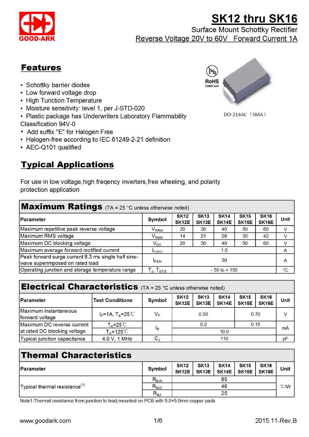 SK14_（GOOD-ARK(固锝)）SK14中文资料_价格_PDF手册-立创电子商城