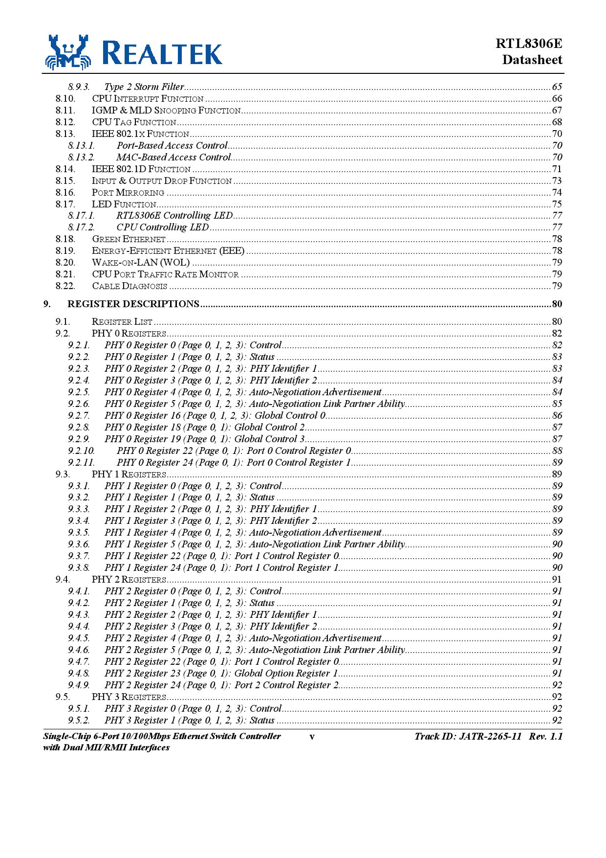 RTL8306E-CG_（REALTEK(瑞昱)）RTL8306E-CG中文资料_价格_PDF手册-立创电子商城