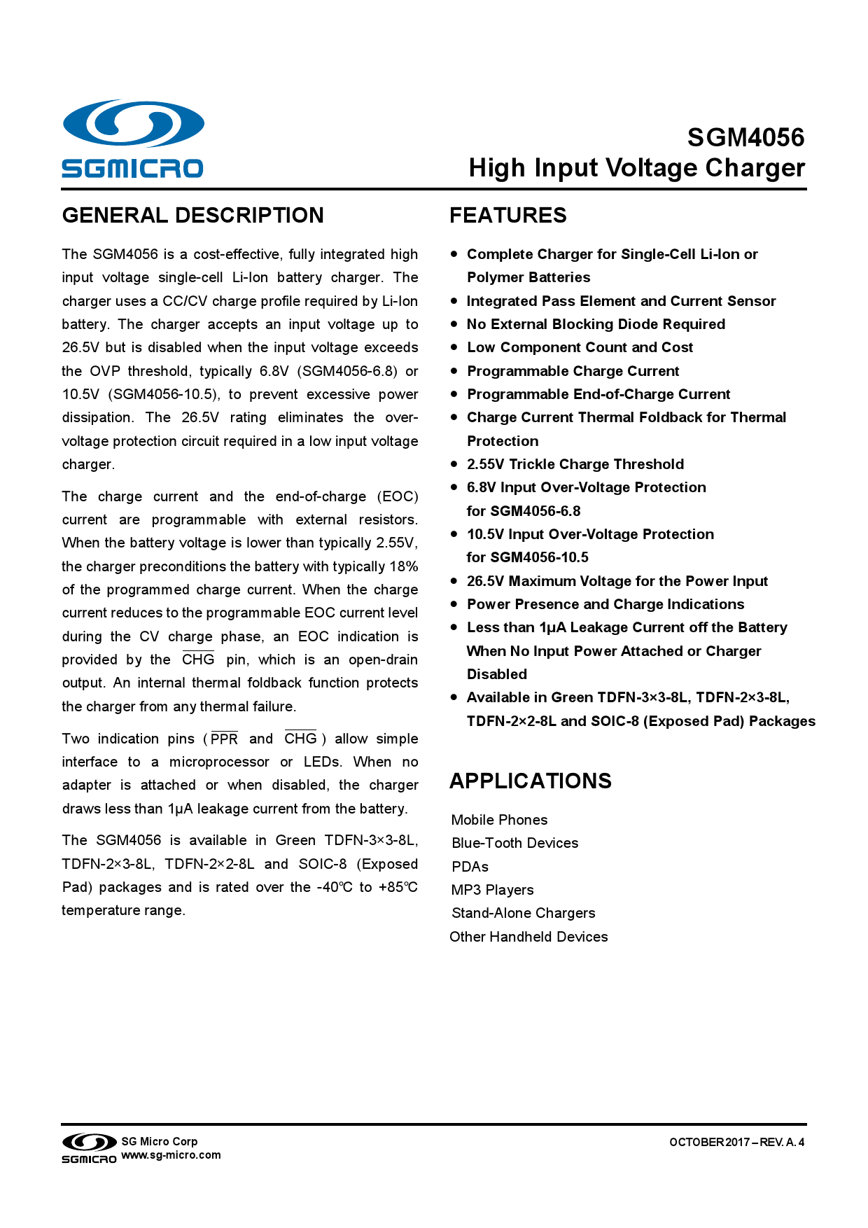 SGM4056-6.8YTDE8G_（SGMICRO(圣邦微)）SGM4056-6.8YTDE8G中文资料_价格_PDF手册-立创电子商城