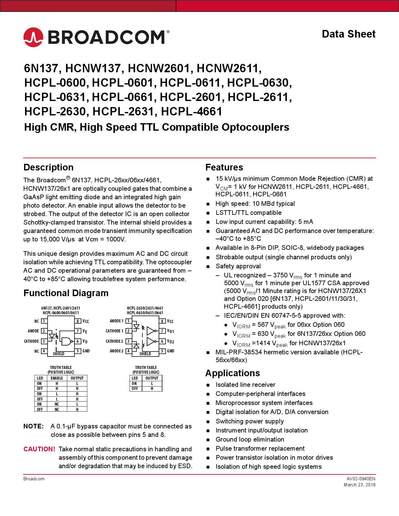HCPL-0661-500E_（Broadcom(博通)）HCPL-0661-500E中文资料_价格_PDF手册-立创电子商城