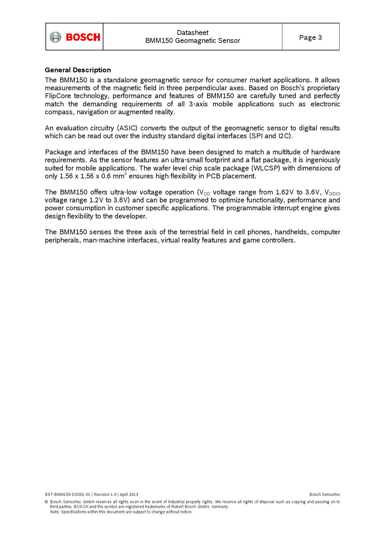 BMM150_（Bosch(博世)）BMM150中文资料_价格_PDF手册-立创电子商城