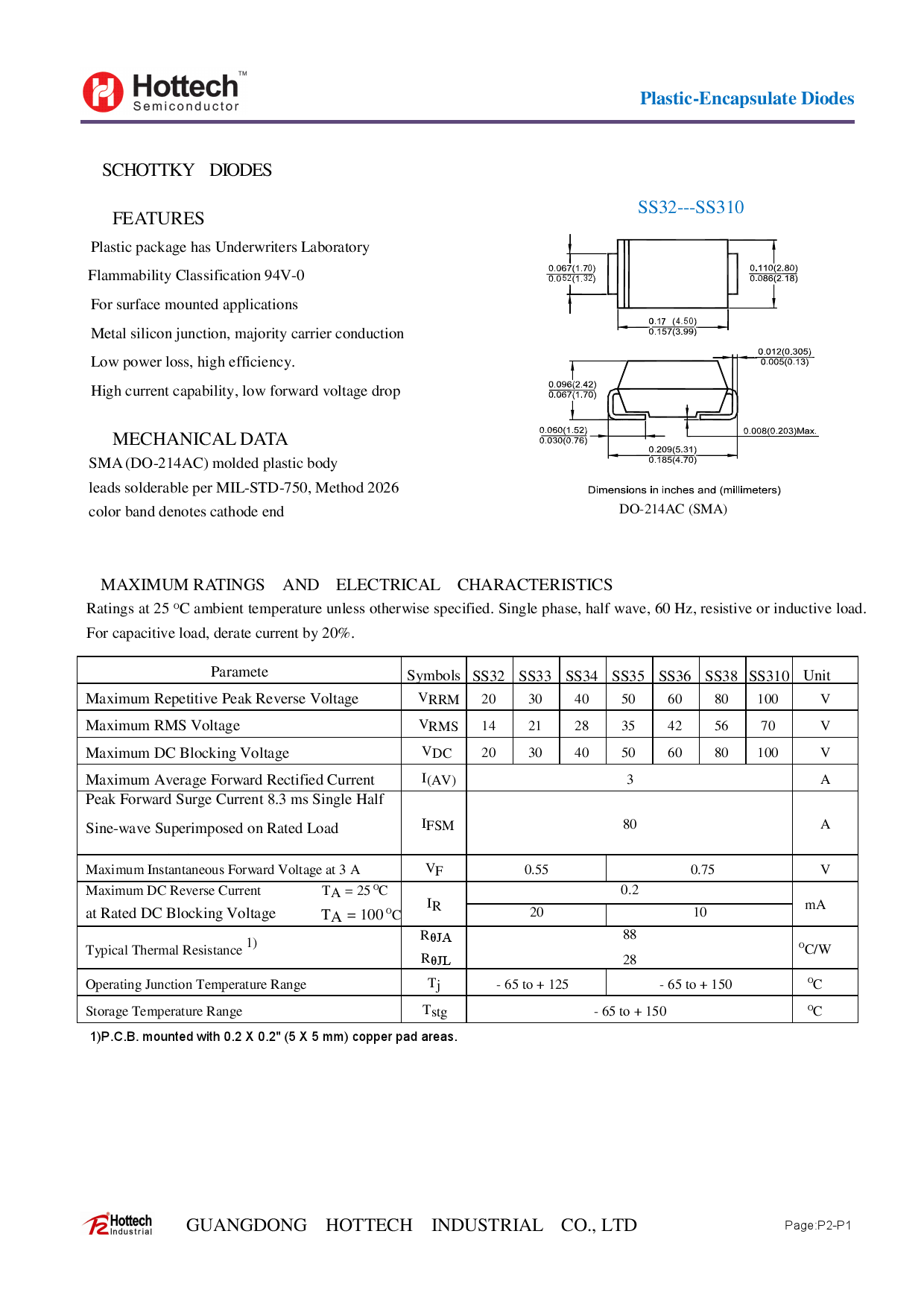 SS34A_（Hottech(合科泰)）SS34A中文资料_价格_PDF手册-立创电子商城