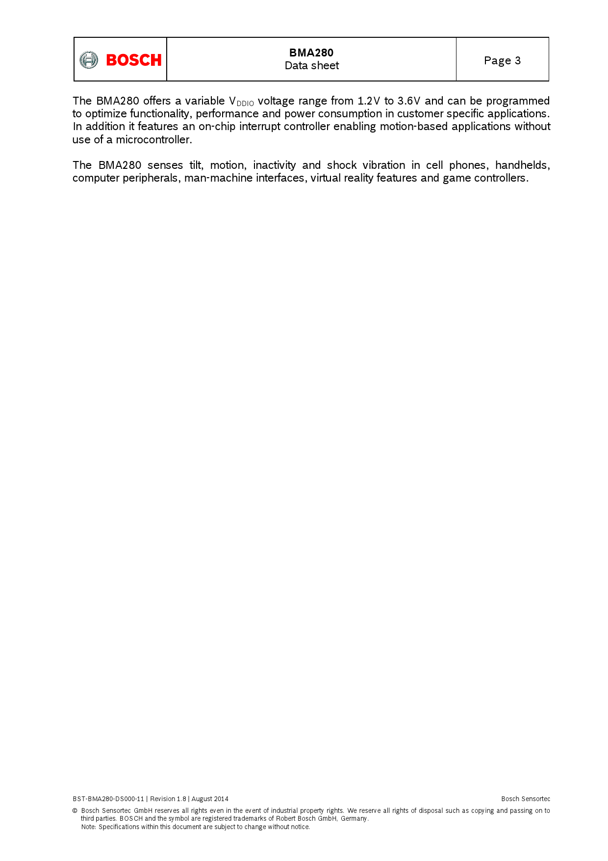 BMA280_（Bosch(博世)）BMA280中文资料_价格_PDF手册-立创电子商城