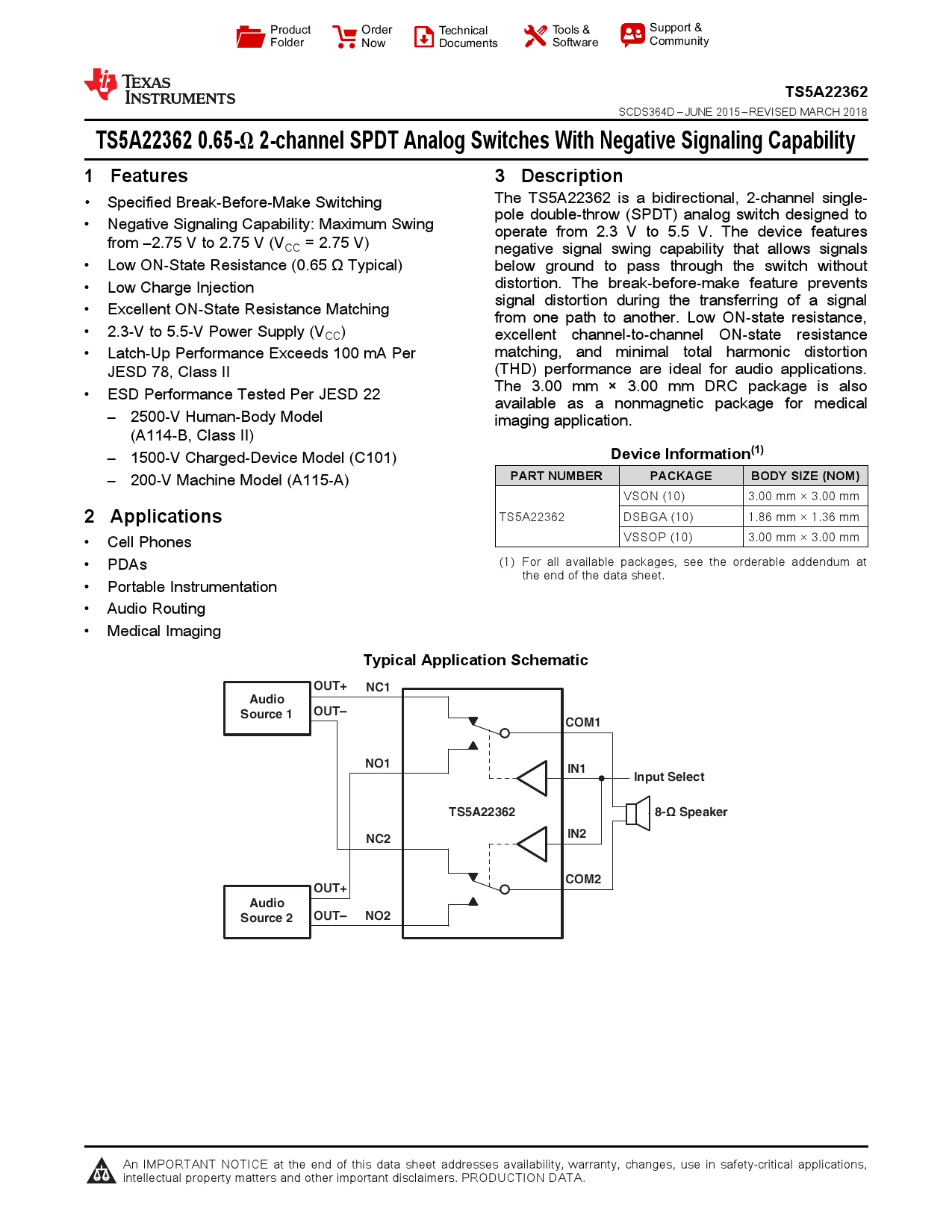TS5A22362DGSR_（TI(德州仪器)）TS5A22362DGSR中文资料_价格_PDF手册-立创电子商城