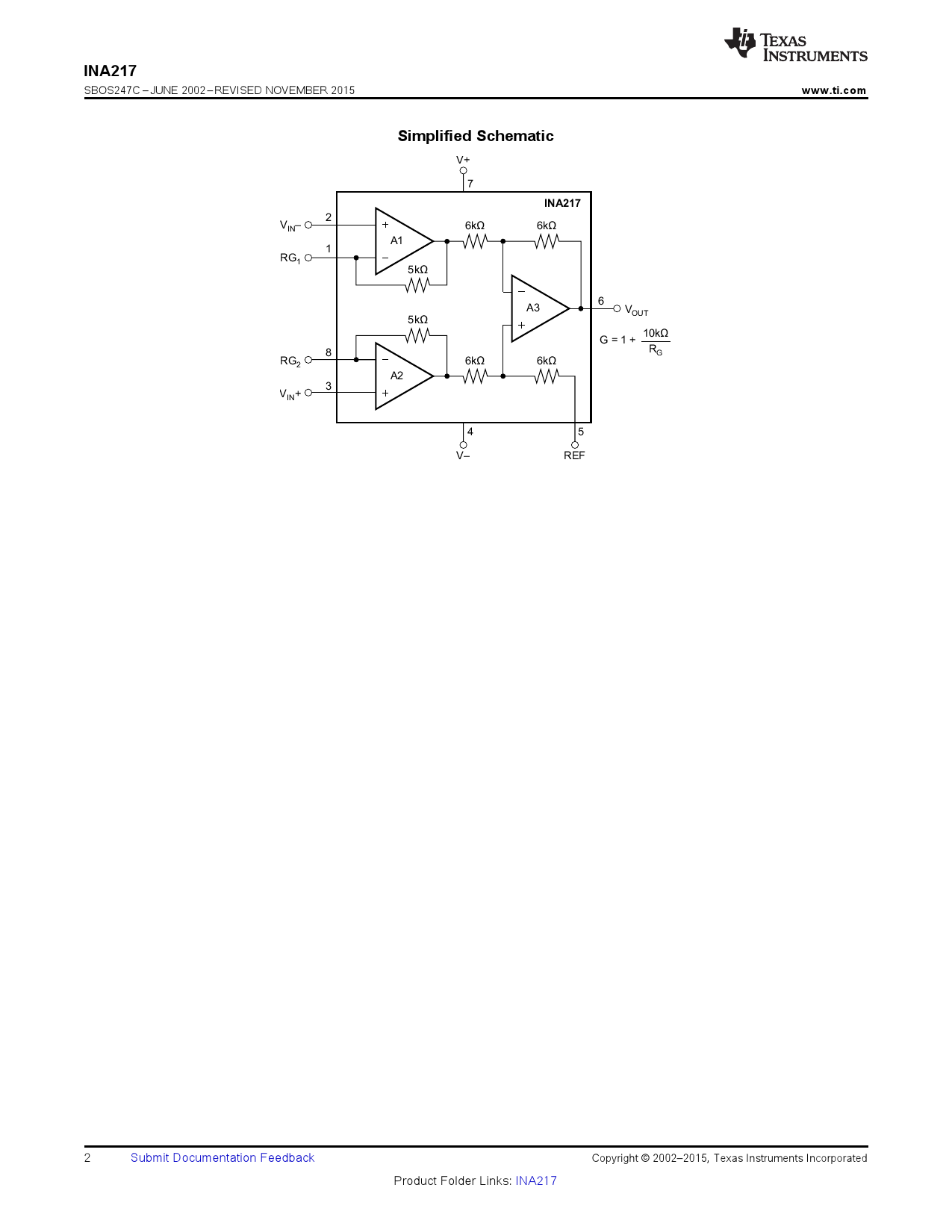 INA217AIP_（TI(德州仪器)）INA217AIP中文资料_价格_PDF手册-立创电子商城