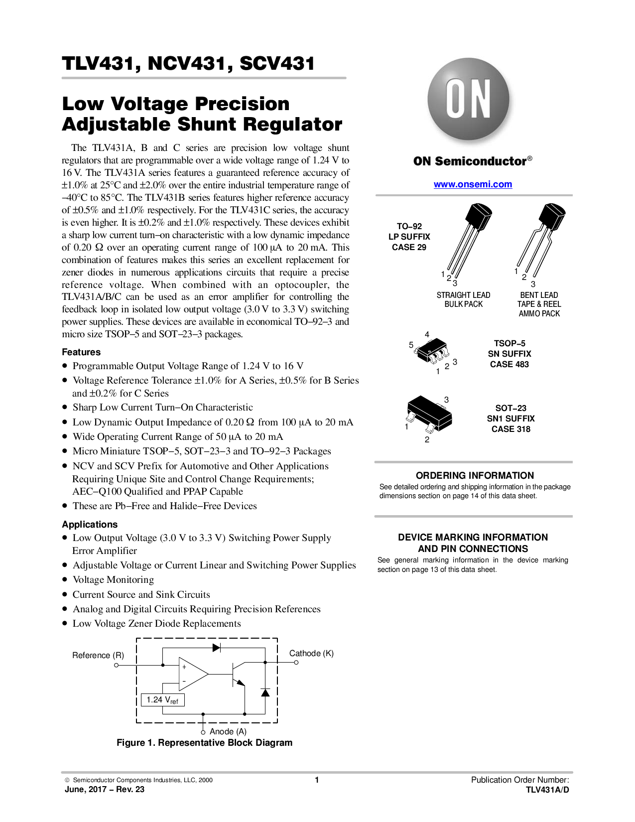 TLV431ASN1T1G_（onsemi(安森美)）TLV431ASN1T1G中文资料_价格_PDF手册-立创电子商城
