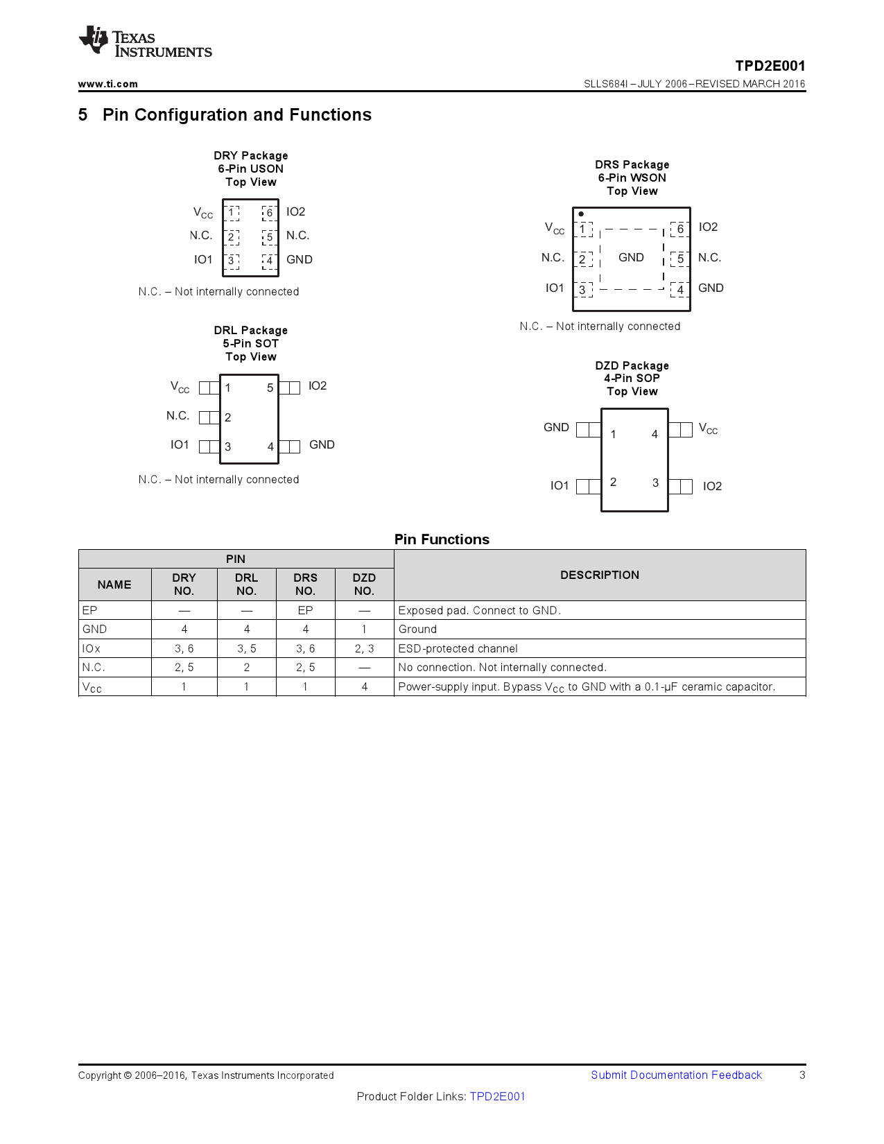TPD2E001DRLR_（TI(德州仪器)）TPD2E001DRLR中文资料_价格_PDF手册-立创电子商城