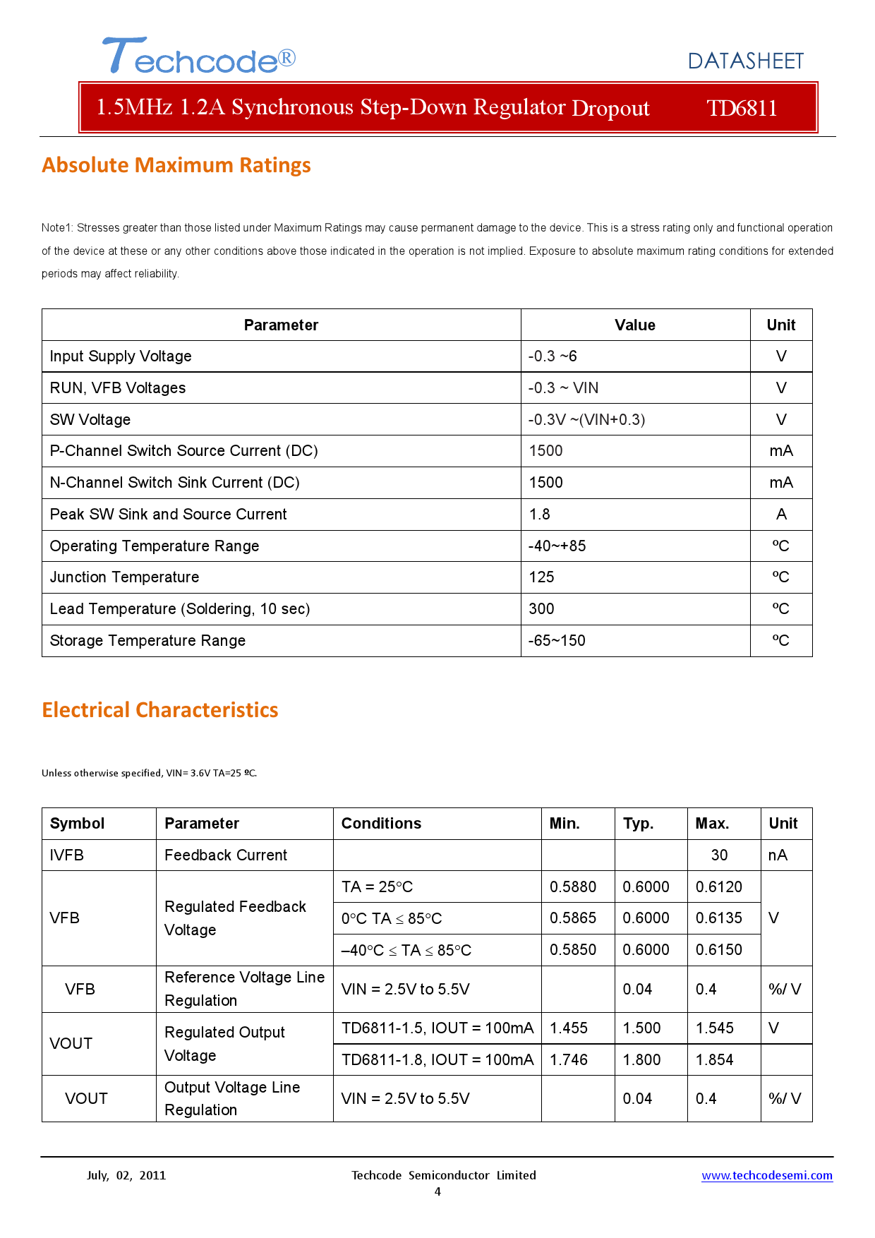 TD6811_（Techcode(泰德)）TD6811中文资料_价格_PDF手册-立创电子商城