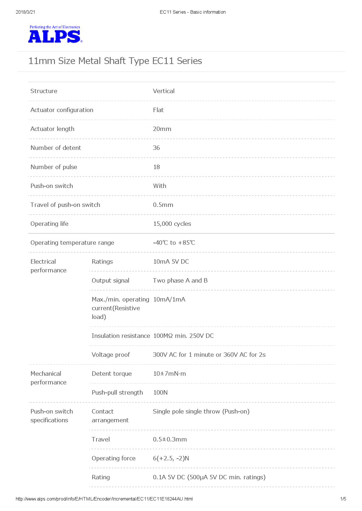 EC11E18244AU_（ALPSALPINE(阿尔卑斯阿尔派)）EC11E18244AU中文资料_价格_PDF手册-立创电子商城