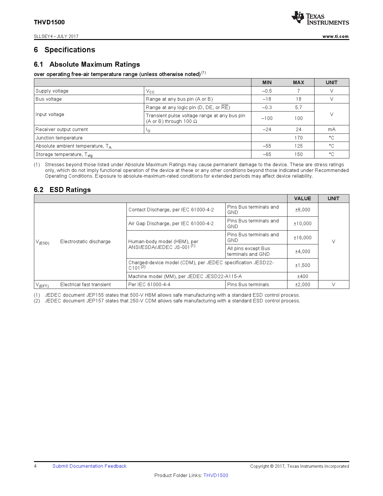 THVD1500DR_（TI(德州仪器)）THVD1500DR中文资料_价格_PDF手册-立创电子商城