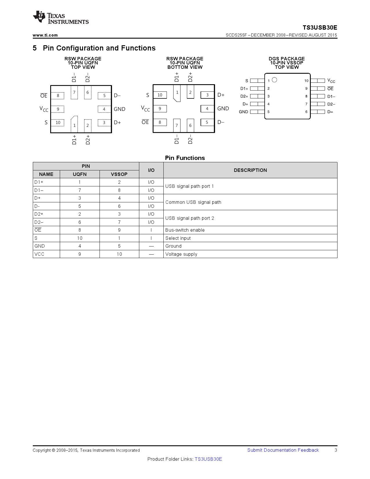 TS3USB30ERSWR_（TI(德州仪器)）TS3USB30ERSWR中文资料_价格_PDF手册-立创电子商城