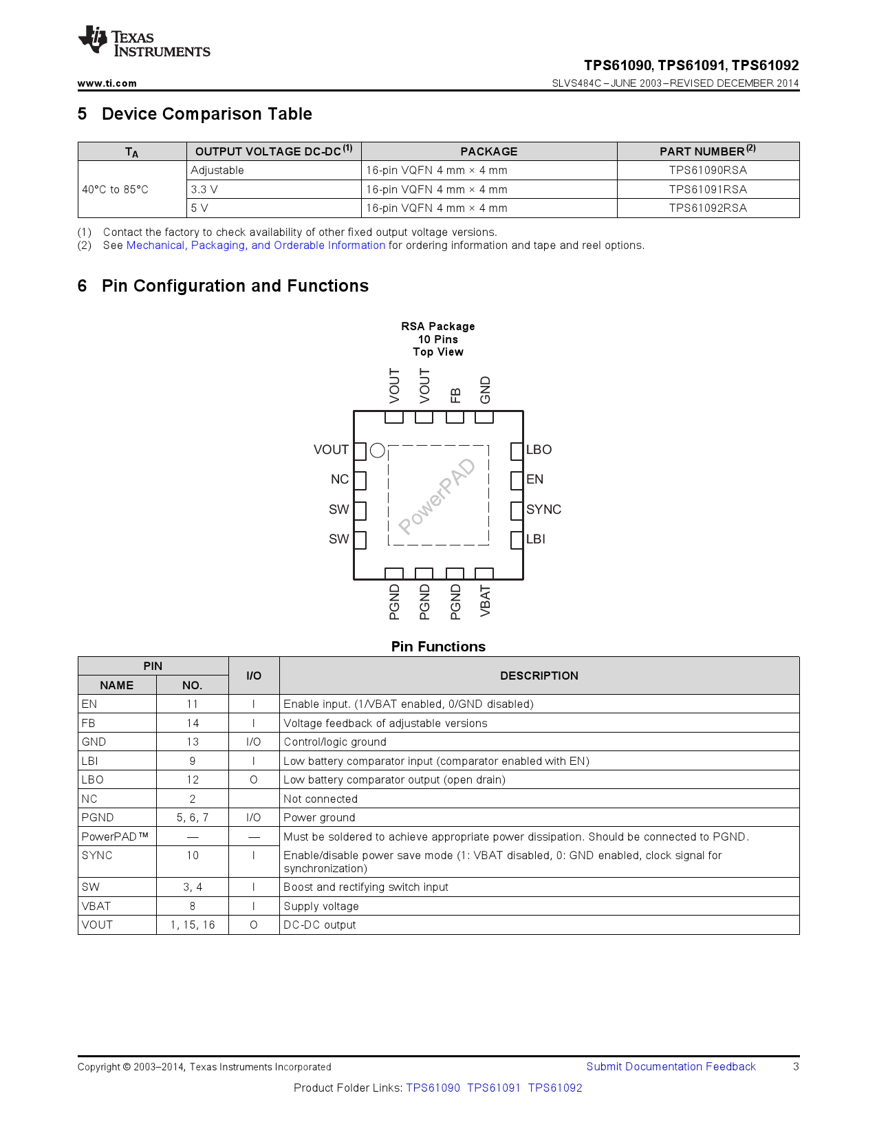 TPS61090RSAR_（TI(德州仪器)）TPS61090RSAR中文资料_价格_PDF手册-立创电子商城