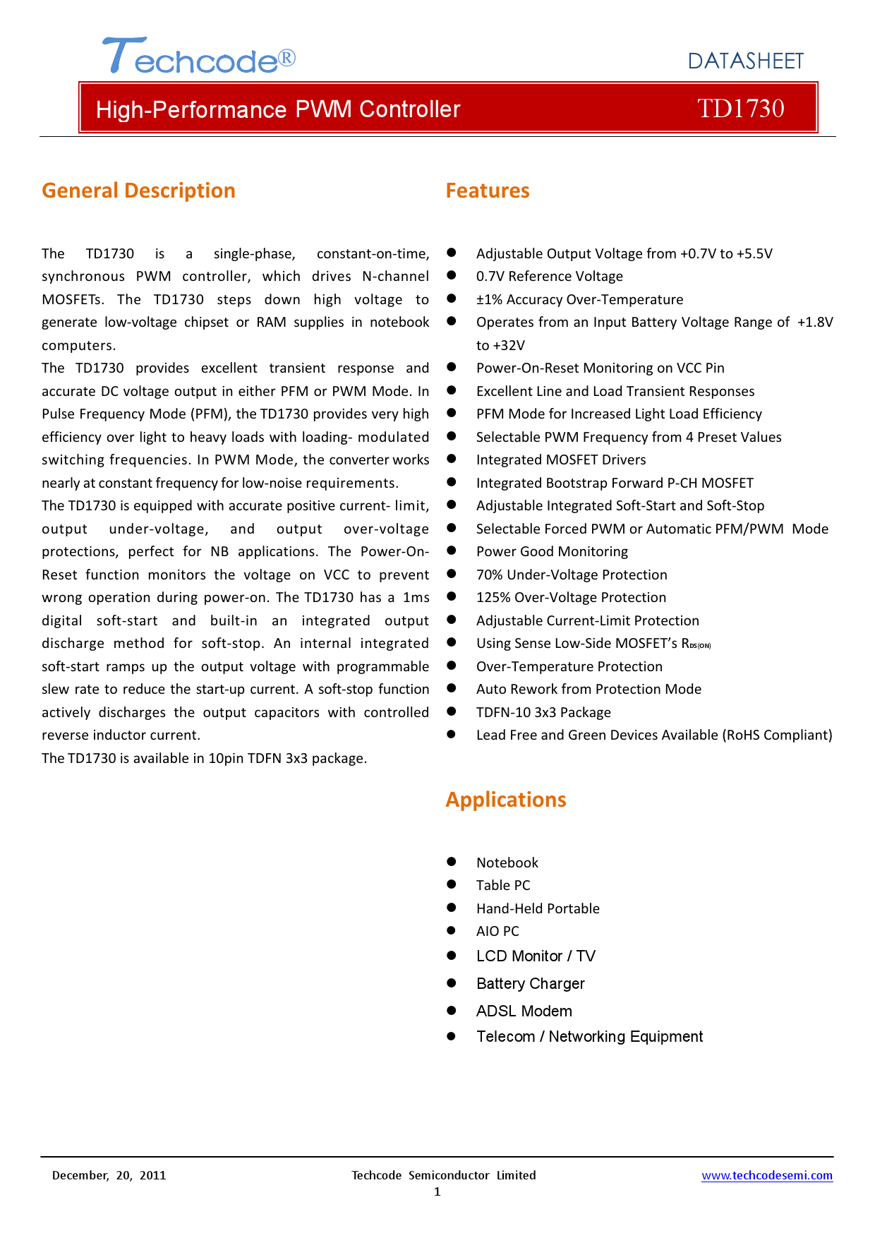 TD1730_（Techcode(泰德)）TD1730中文资料_价格_PDF手册-立创电子商城