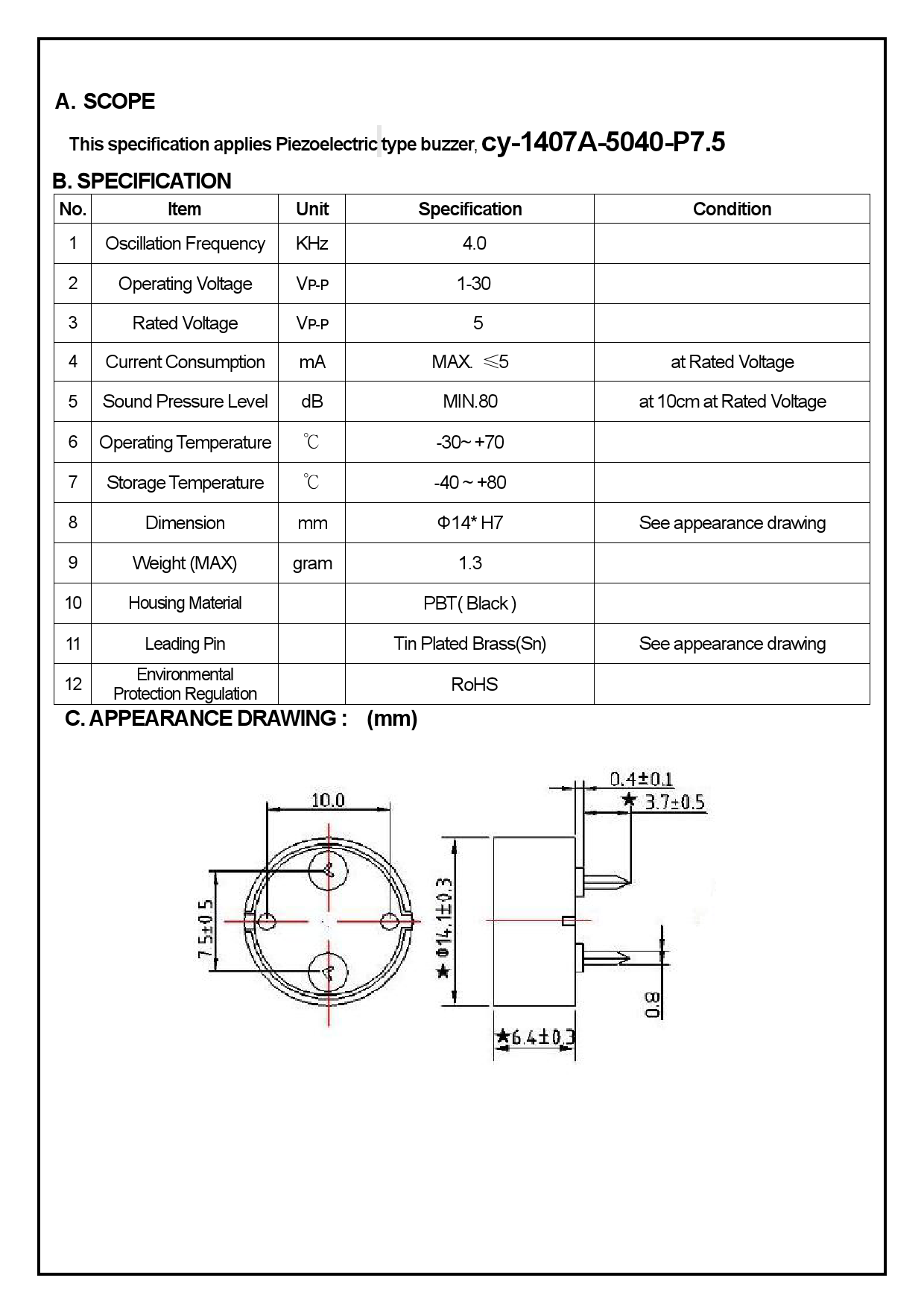 Cy-1407A-5040-P7.5_（CY(超音)）Cy-1407A-5040-P7.5中文资料_价格_PDF手册-立创电子商城