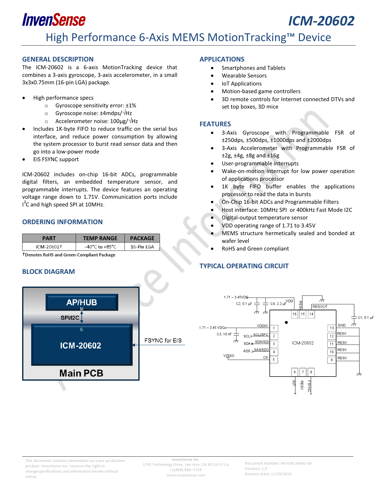 ICM-20602_（TDK InvenSense(应美盛)）ICM-20602中文资料_价格_PDF手册-立创电子商城