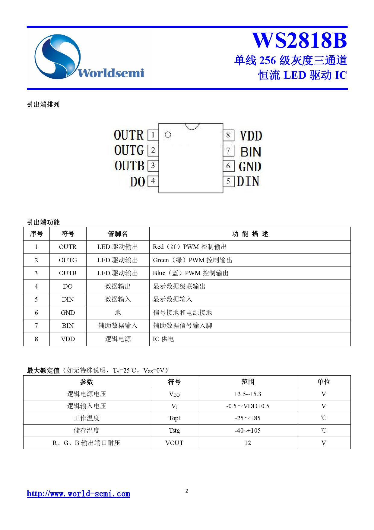 WS2818B_（worldsemi）WS2818B中文资料_价格_PDF手册-立创电子商城