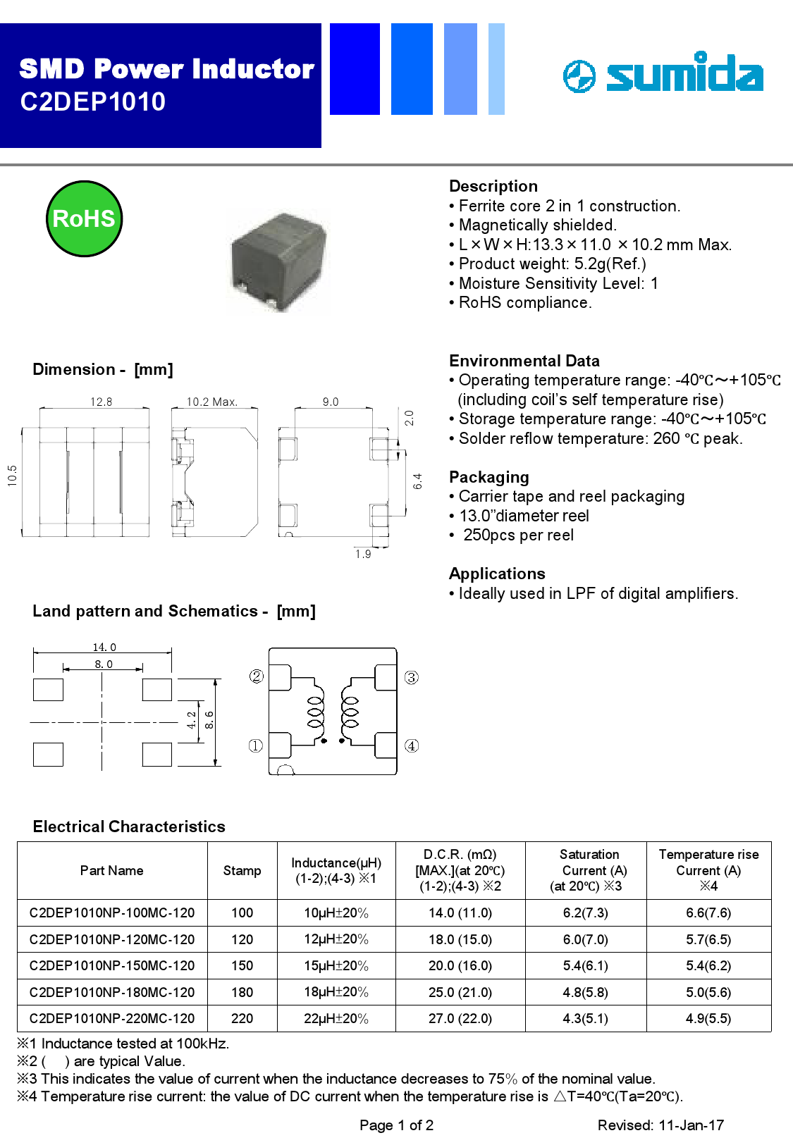 C2DEP1010NP-100MC-120_（Sumida(胜美达)）C2DEP1010NP-100MC-120中文资料_价格_PDF手册-立 ...