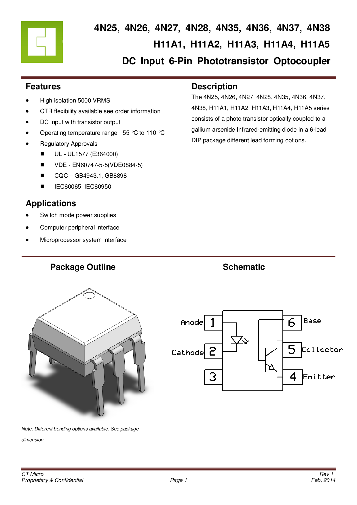 4N35_（CT MICRO）4N35中文资料_价格_PDF手册-立创电子商城