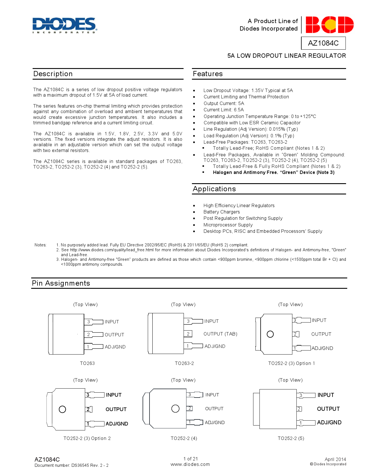 AZ1084CD-ADJTRG1_（DIODES(美台)）AZ1084CD-ADJTRG1中文资料_价格_PDF手册-立创电子商城