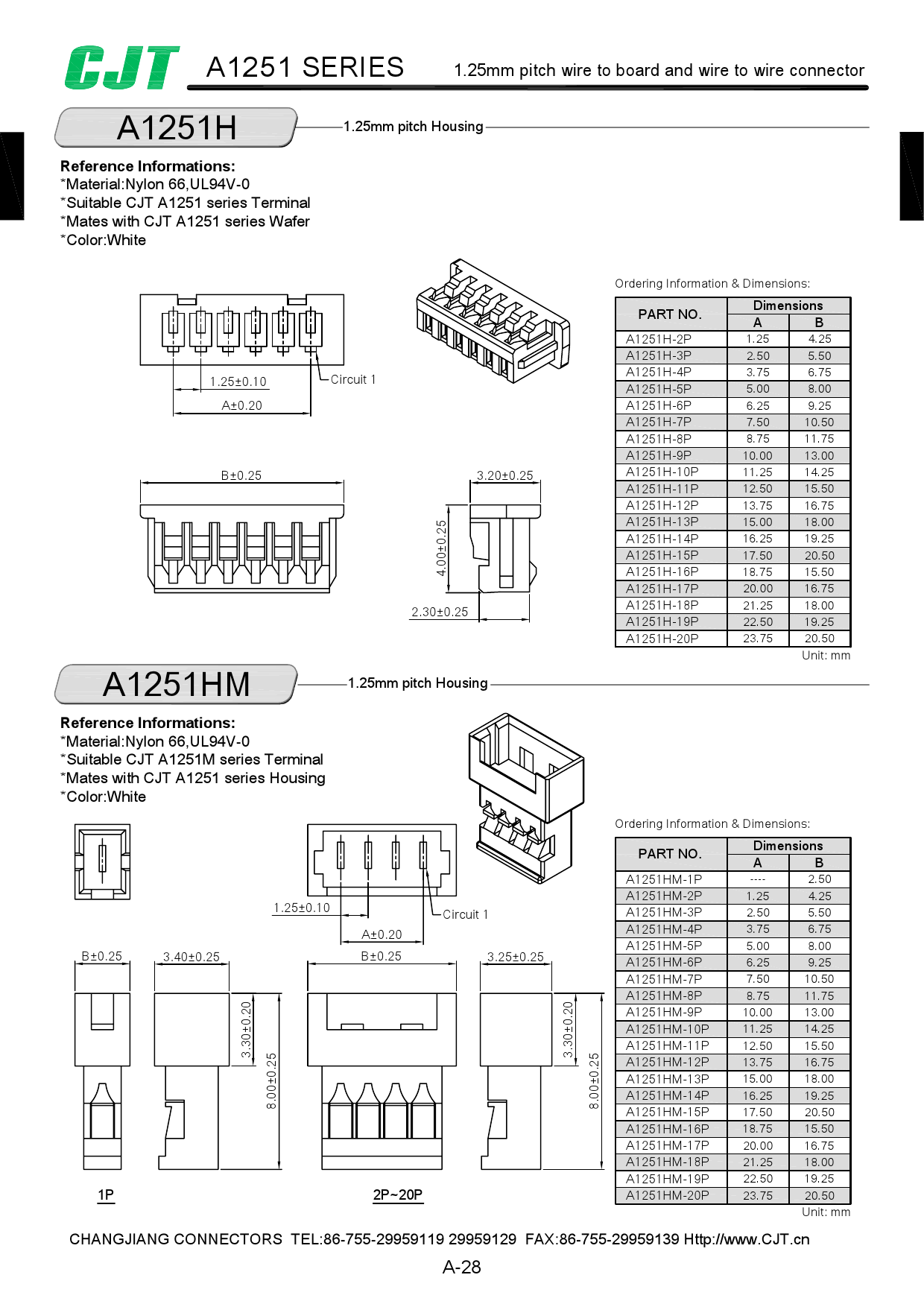 A1251WV-S-2P_（CJT(长江连接器)）A1251WV-S-2P中文资料_价格_PDF手册-立创电子商城