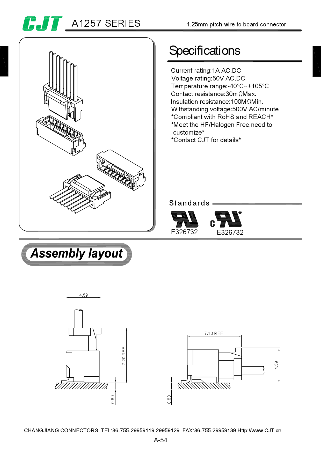 A1257WR-S-2P_（CJT(长江连接器)）A1257WR-S-2P中文资料_价格_PDF手册-立创电子商城