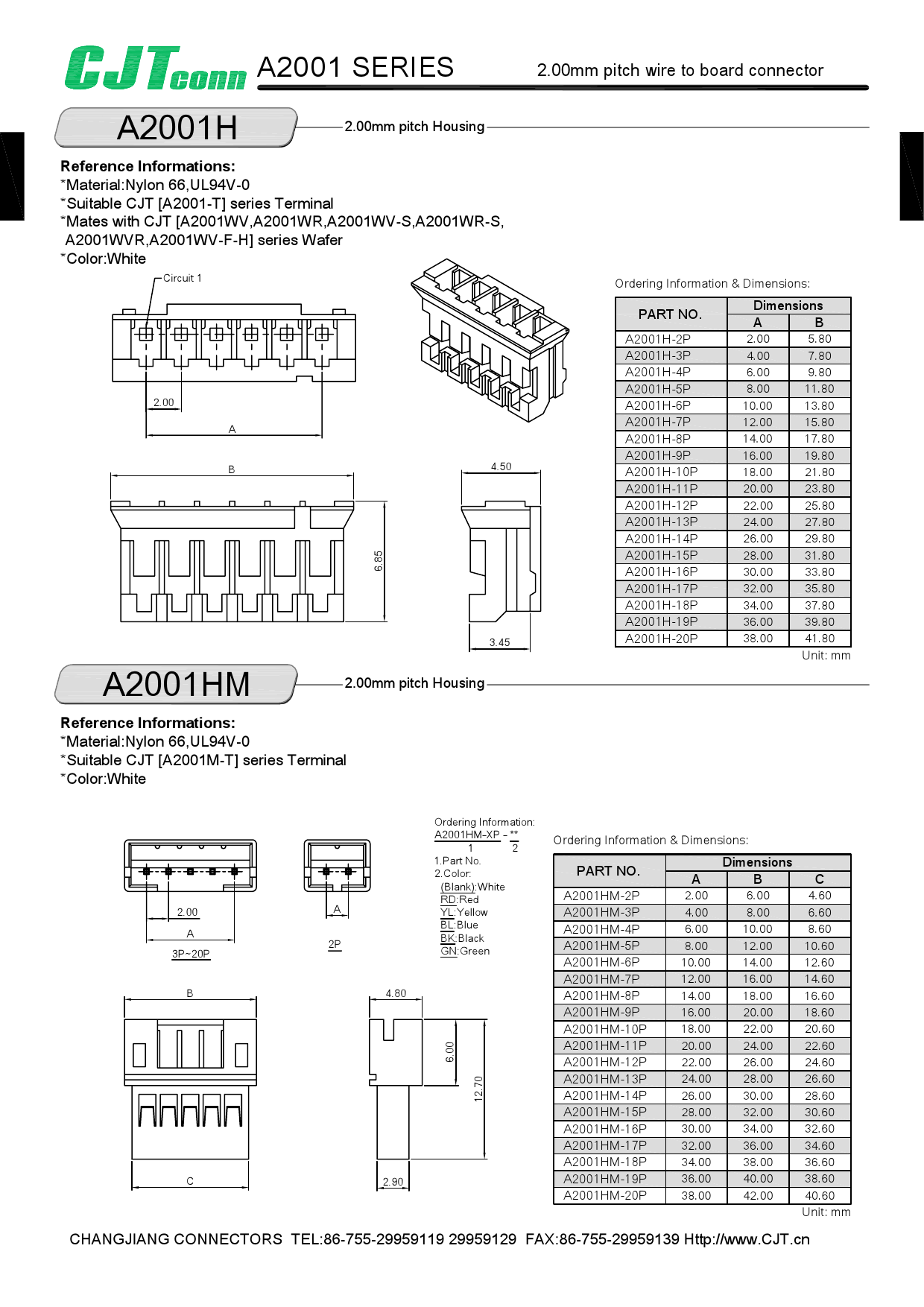 A2001WV-12P_（CJT(长江连接器)）A2001WV-12P中文资料_价格_PDF手册-立创电子商城