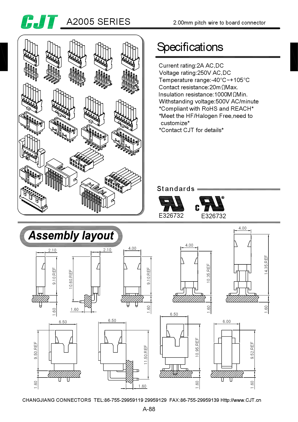 A2005HWV-2x3P_（CJT(长江连接器)）A2005HWV-2x3P中文资料_价格_PDF手册-立创电子商城
