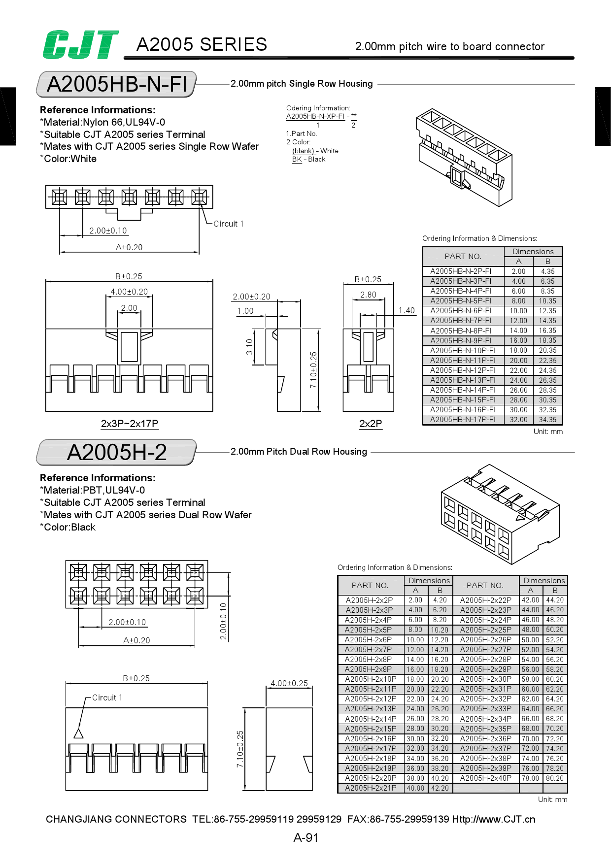 A2005HWV-2x5P_（CJT(长江连接器)）A2005HWV-2x5P中文资料_价格_PDF手册-立创电子商城