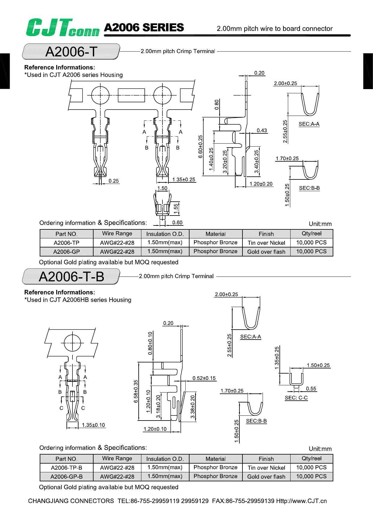 A2006WV-2x9P_（CJT(长江连接器)）A2006WV-2x9P中文资料_价格_PDF手册-立创电子商城