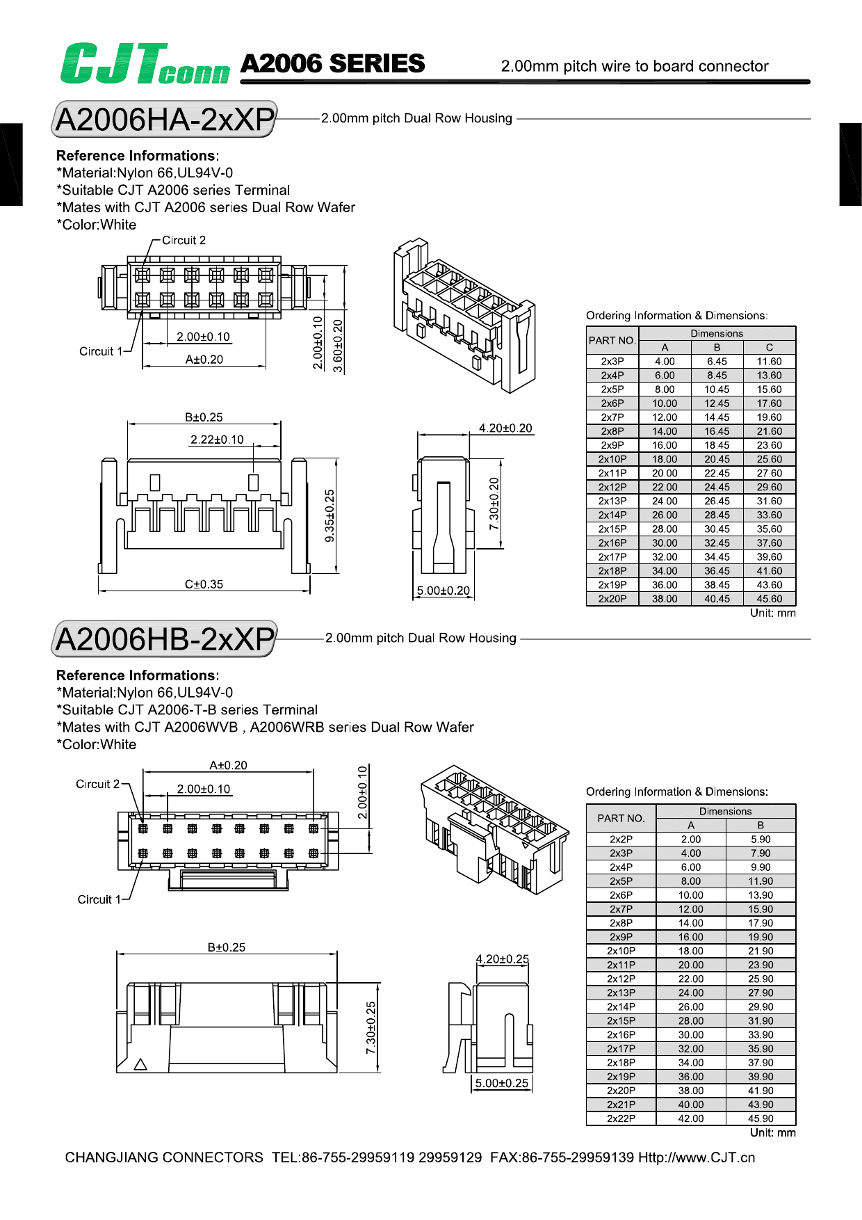 A2006WV-2x9P_（CJT(长江连接器)）A2006WV-2x9P中文资料_价格_PDF手册-立创电子商城