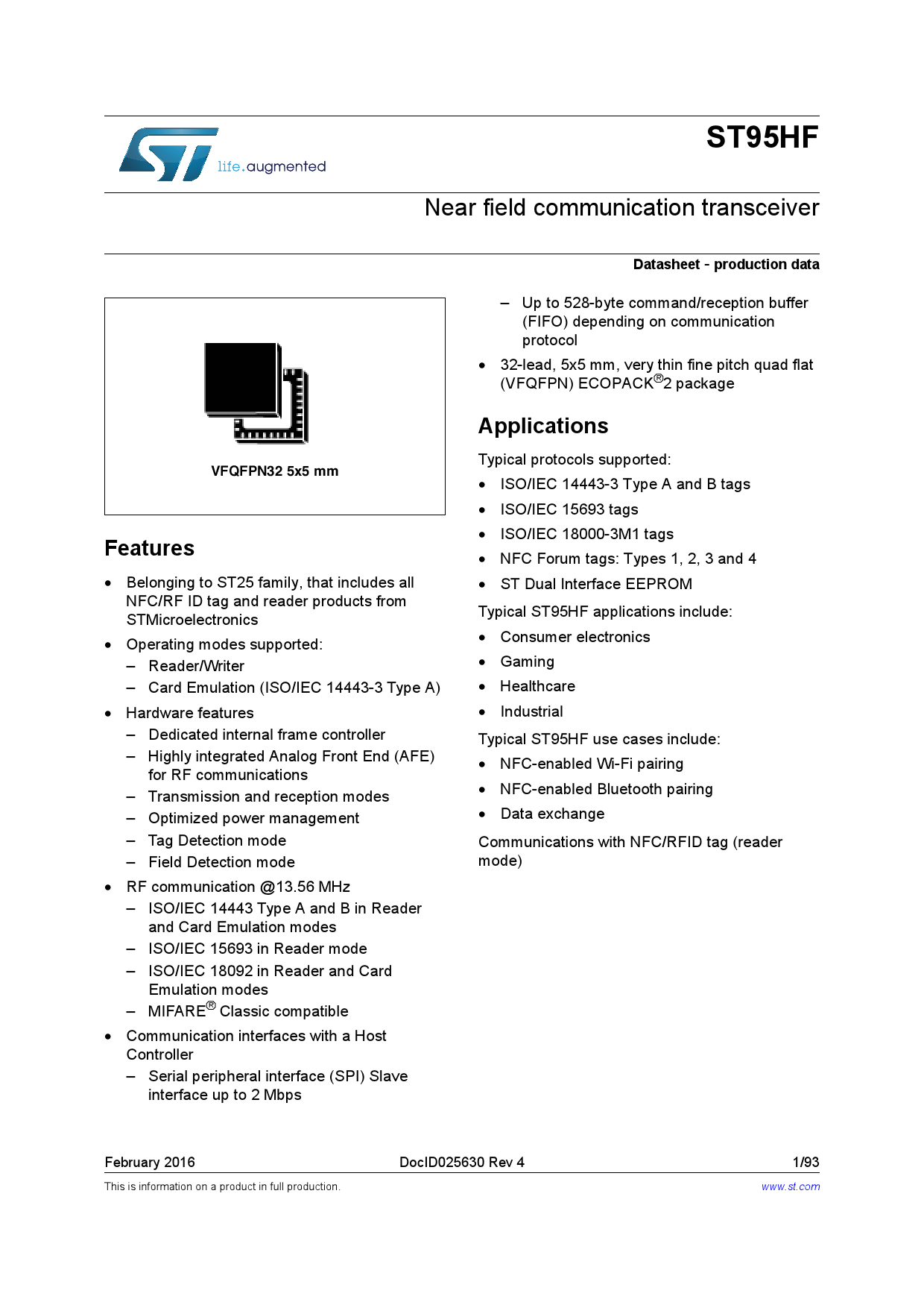 ST95HF-VMD5T_（ST(意法半导体)）ST95HF-VMD5T中文资料_价格_PDF手册-立创电子商城