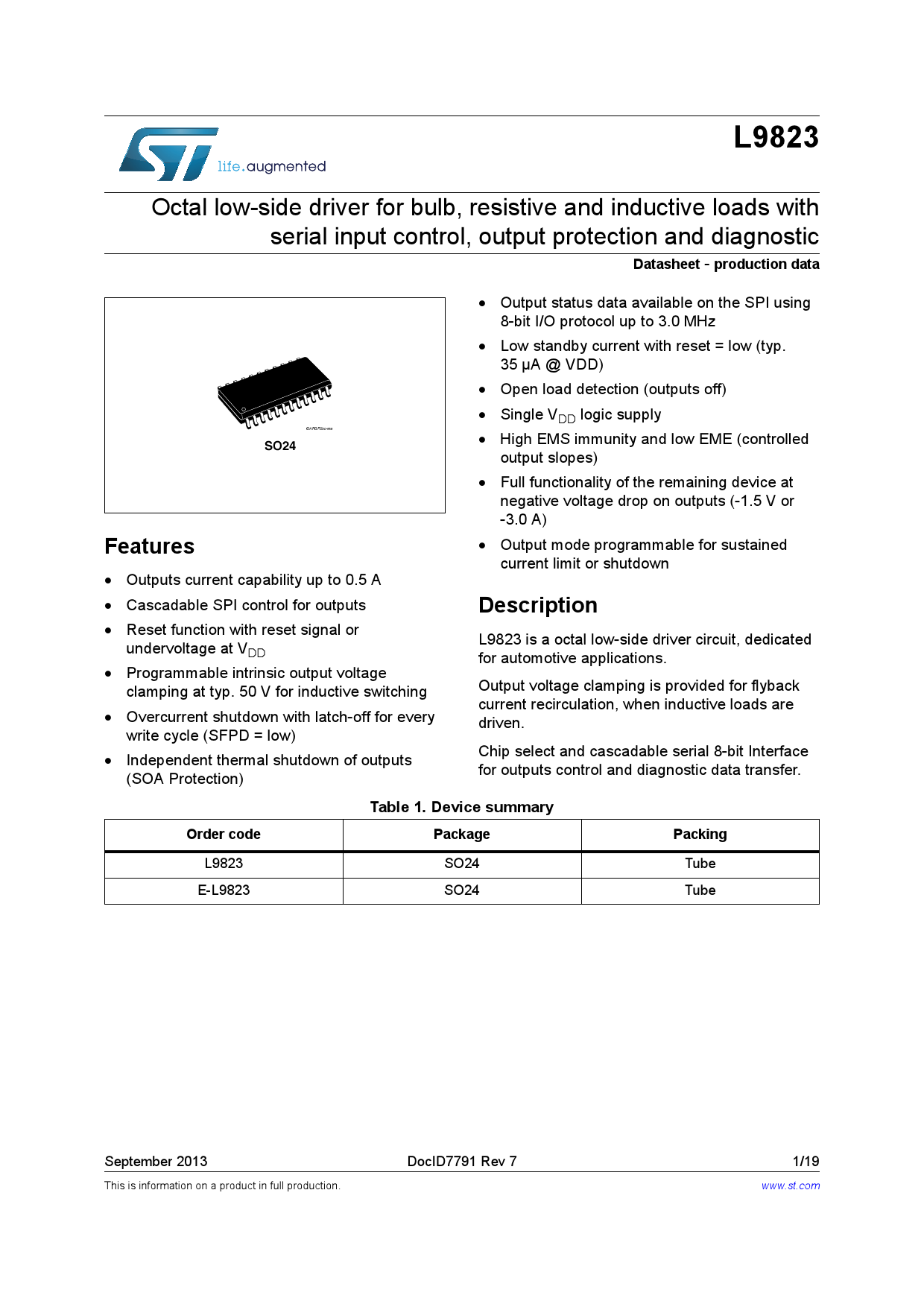 E-L9823013TR_（ST(意法半导体)）E-L9823013TR中文资料_价格_PDF手册-立创电子商城