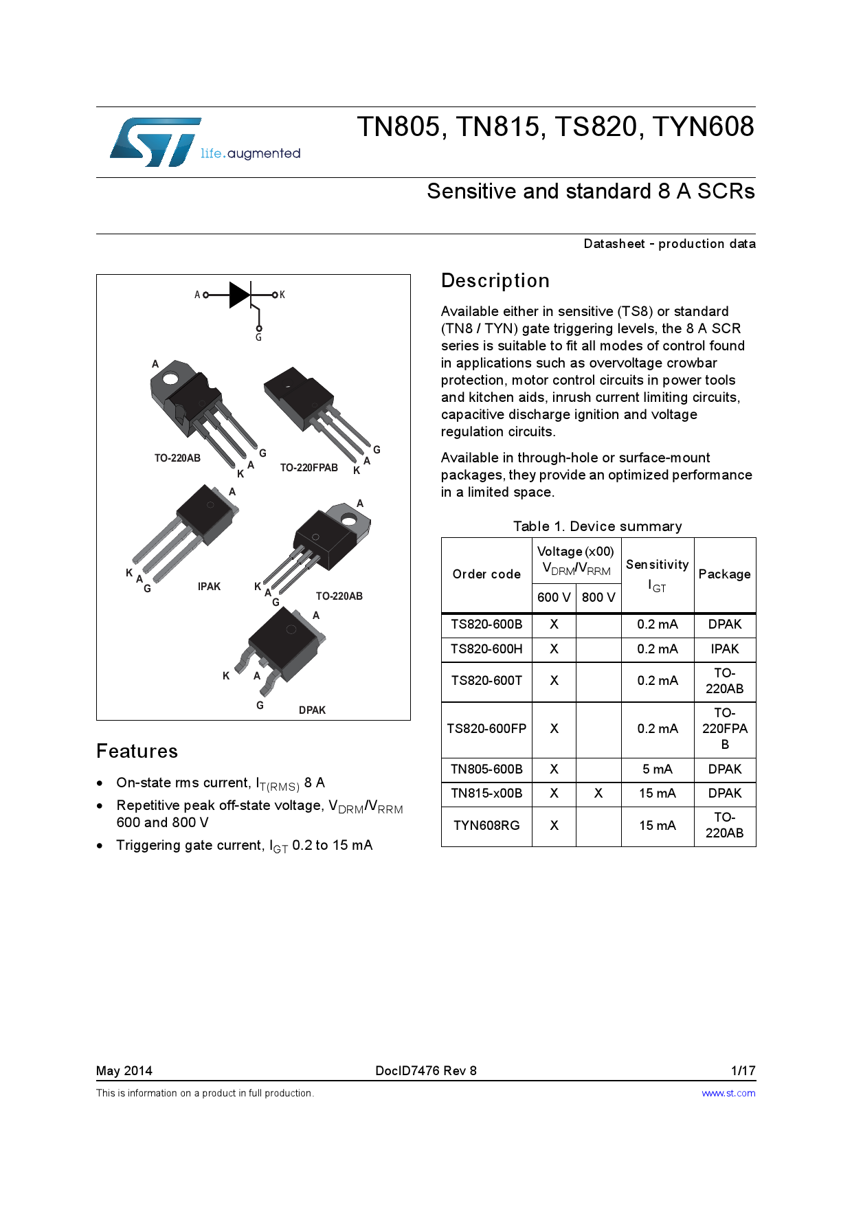 TS820-600T_（ST(意法半导体)）TS820-600T中文资料_价格_PDF手册-立创电子商城