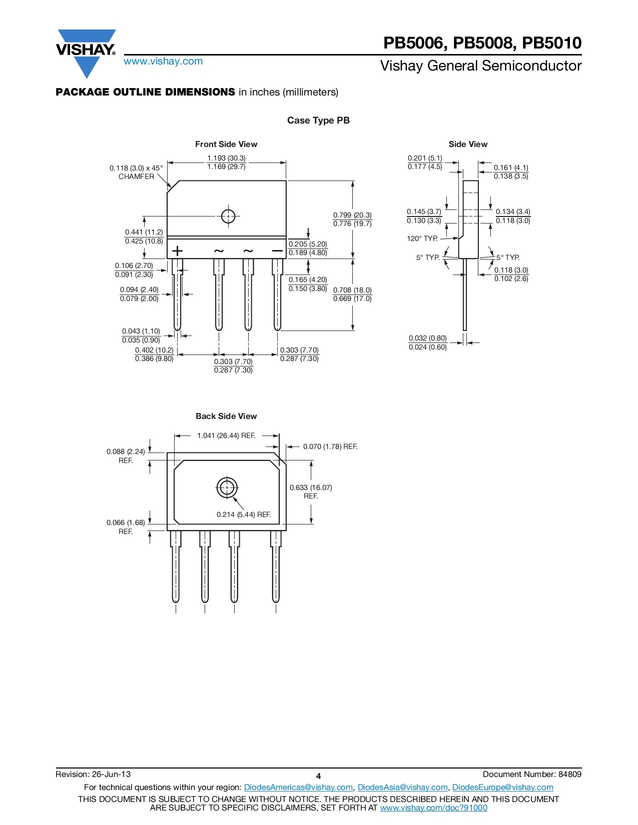 PB5010-E3/45_（VISHAY(威世)）PB5010-E3/45中文资料_价格_PDF手册-立创电子商城