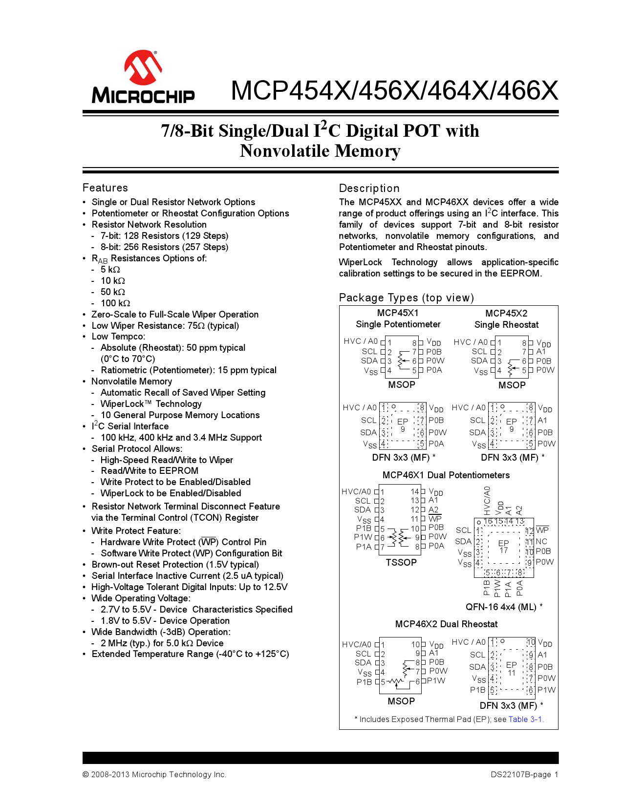 MCP4561-502E/MS_（MICROCHIP(美国微芯)）MCP4561-502E/MS中文资料_价格_PDF手册-立创电子商城