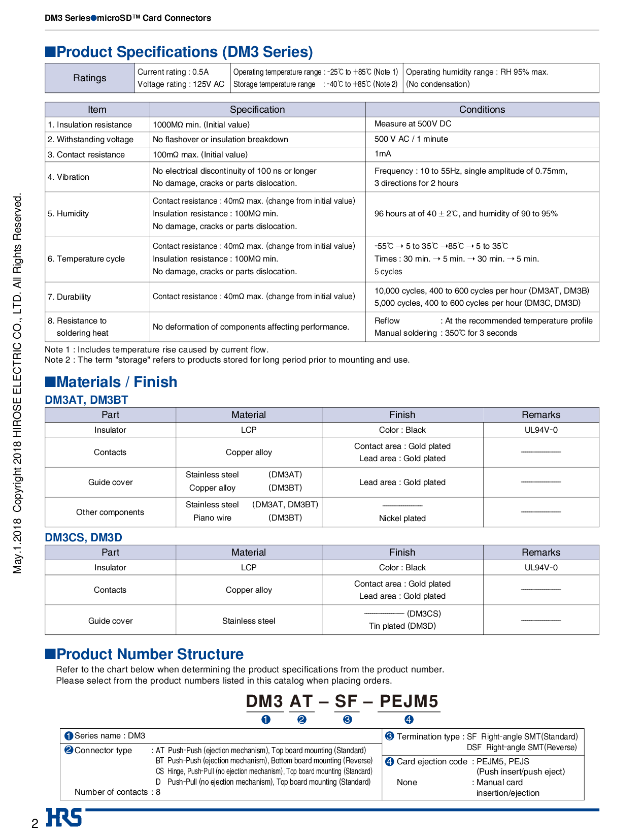 DM3CS-SF_（HRS(广濑)）DM3CS-SF中文资料_价格_PDF手册-立创电子商城