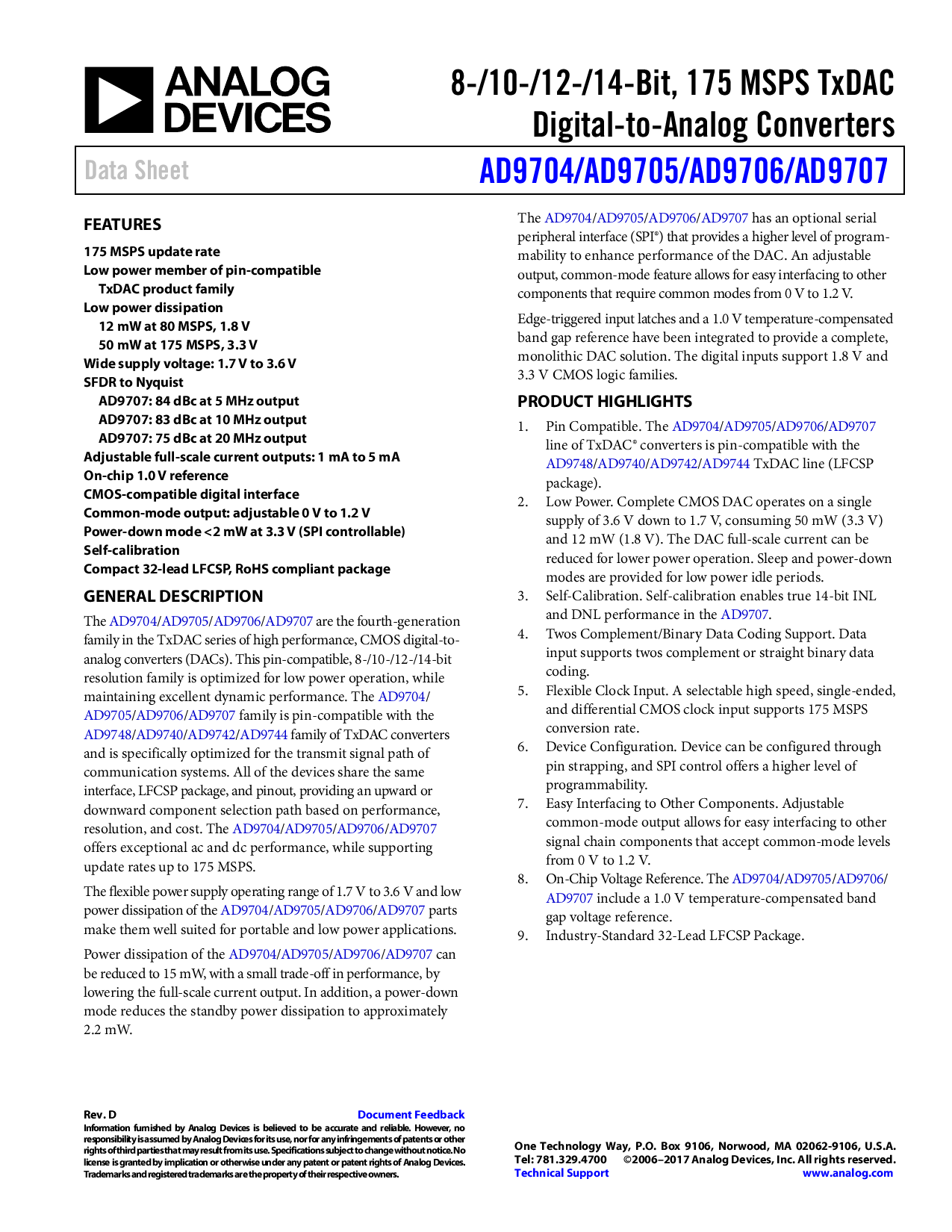 AD9707BCPZ_（ADI(亚德诺)/LINEAR）AD9707BCPZ中文资料_价格_PDF手册-立创电子商城