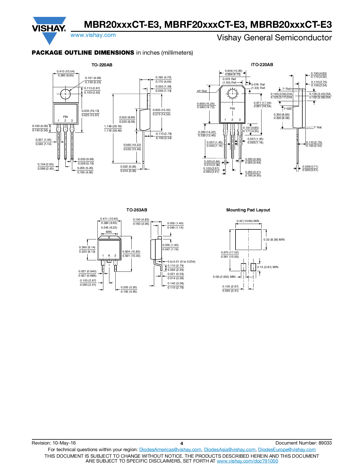 MBR20100CT-E3/4W_（VISHAY(威世)）MBR20100CT-E3/4W中文资料_价格_PDF手册-立创电子商城