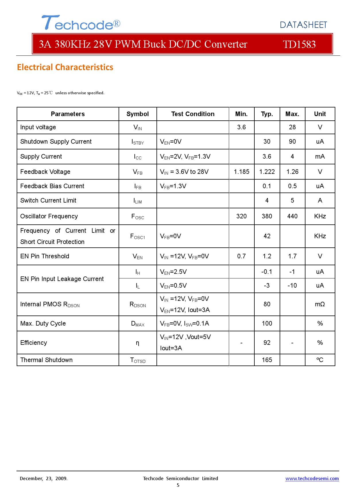 TD1583_（Techcode(泰德)）TD1583中文资料_价格_PDF手册-立创电子商城