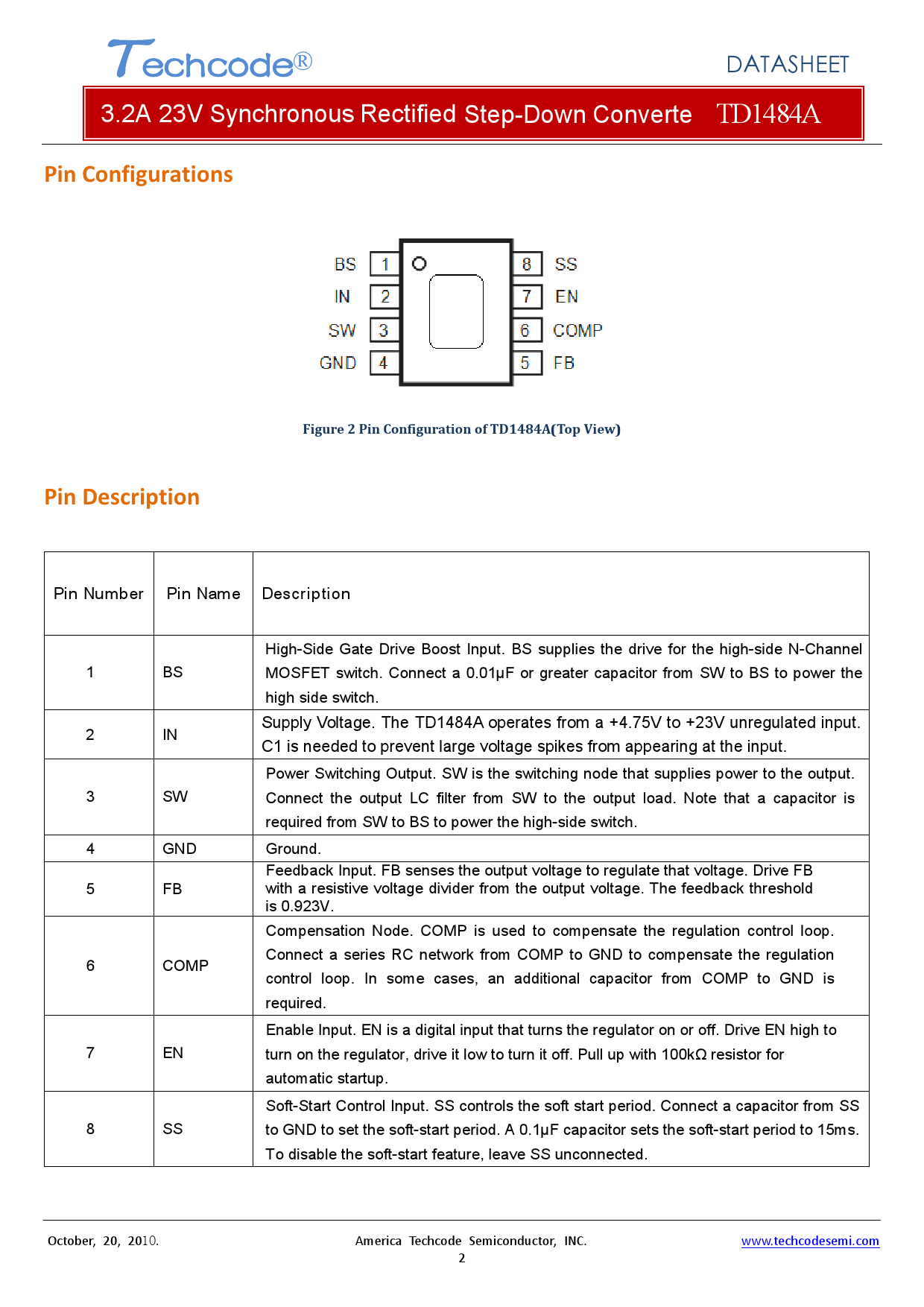 TD1484A_（Techcode(泰德)）TD1484A中文资料_价格_PDF手册-立创电子商城