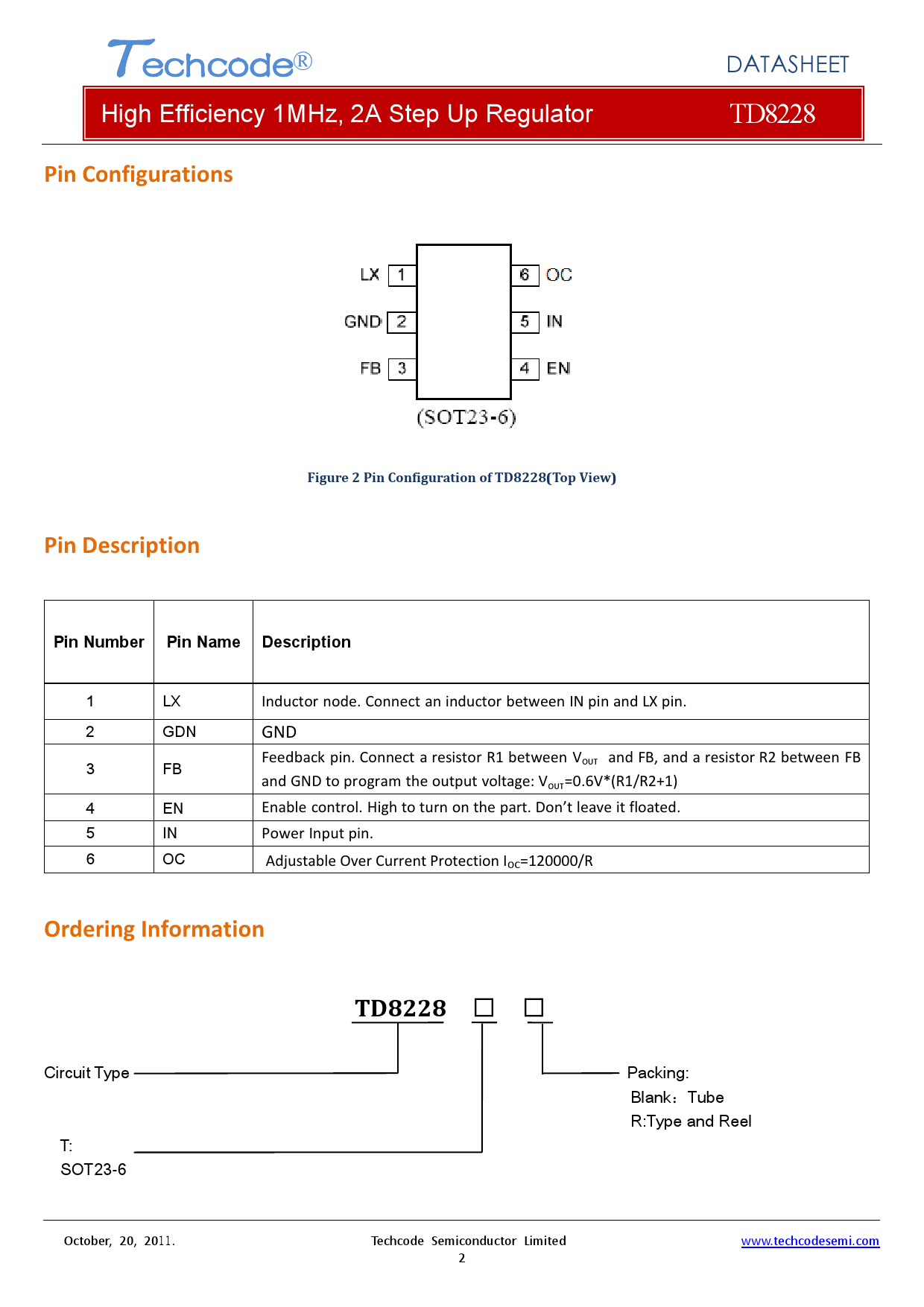 TD8228_（Techcode(泰德)）TD8228中文资料_价格_PDF手册-立创电子商城