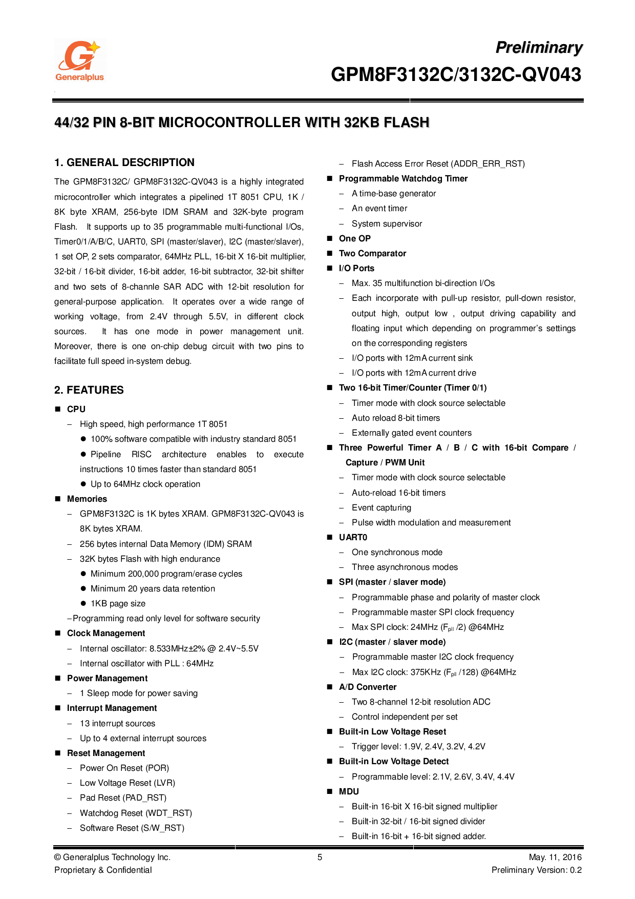 GPM8F3132C_（Generalplus(凌通)）GPM8F3132C中文资料_价格_PDF手册-立创电子商城
