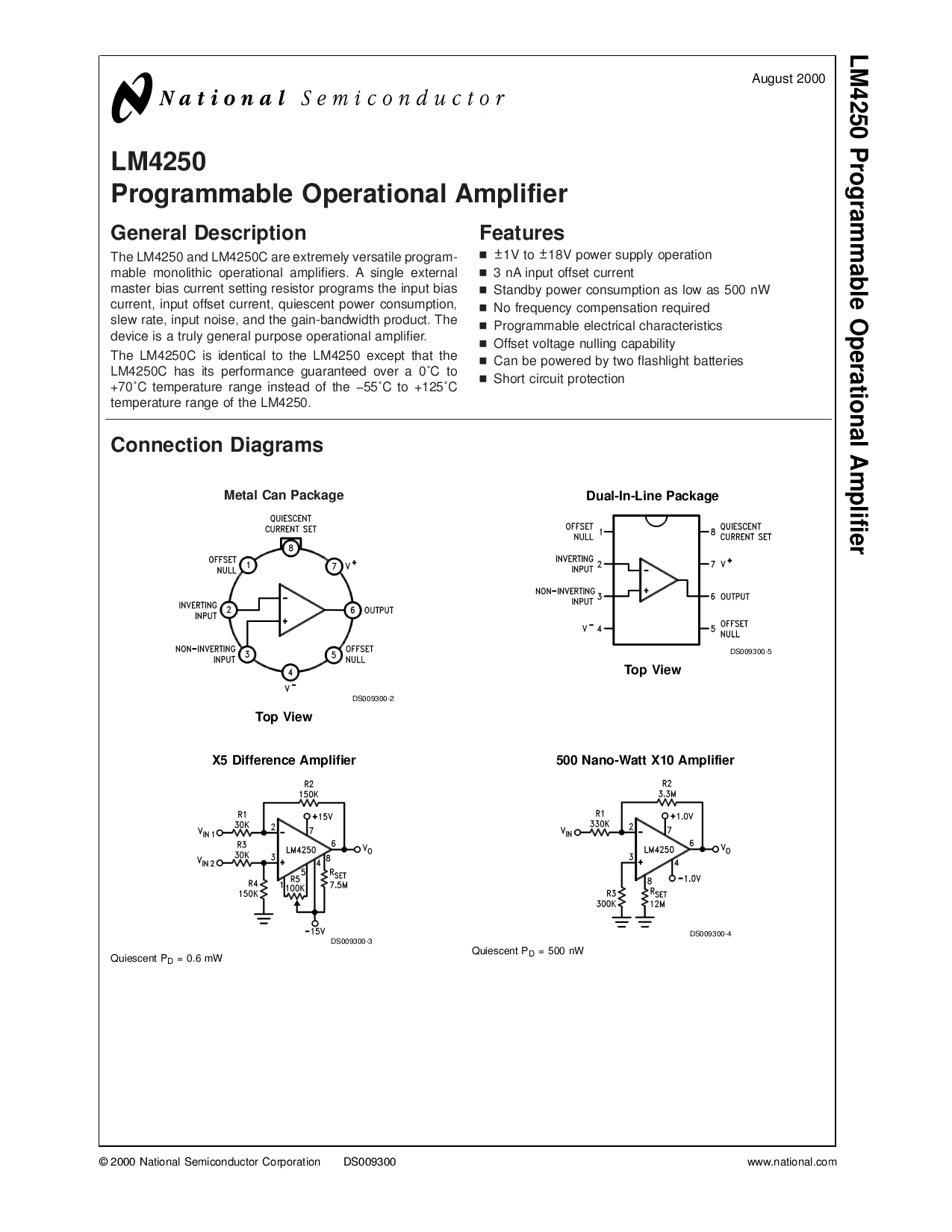 LM4250CN/NOPB_（TI(德州仪器)）LM4250CN/NOPB中文资料_价格_PDF手册-立创电子商城
