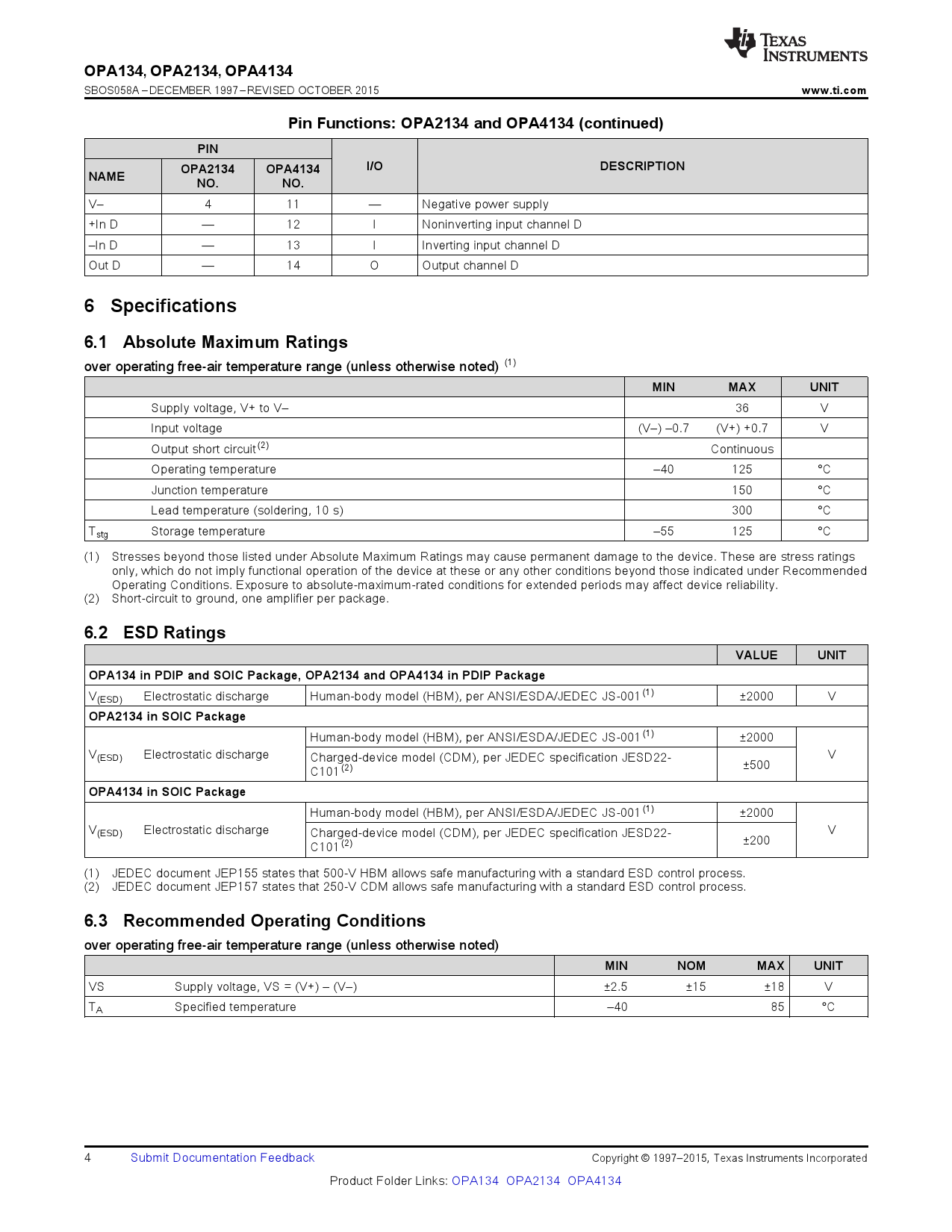 OPA134UA_（TI(德州仪器)）OPA134UA中文资料_价格_PDF手册-立创电子商城