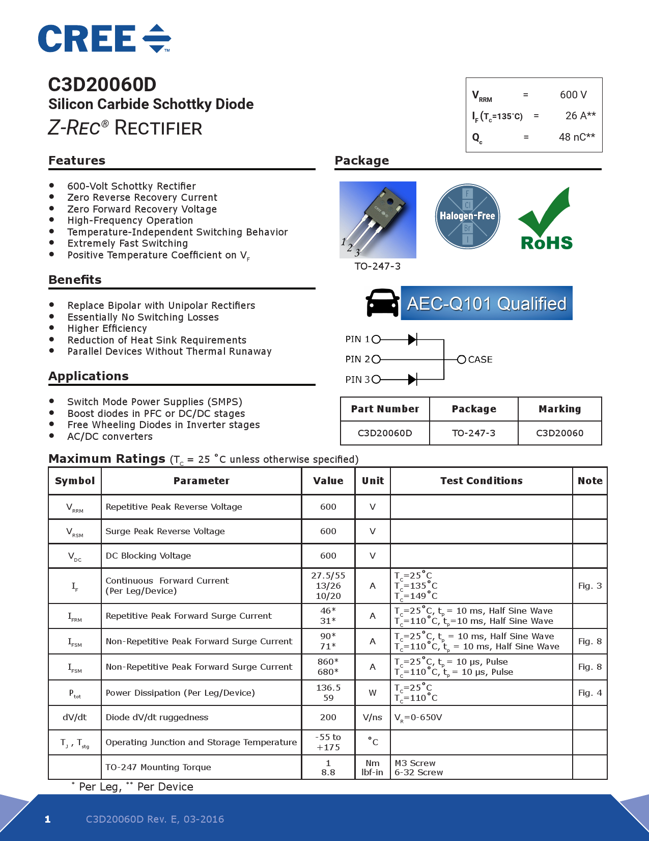 C3D20060D_（CREE）C3D20060D中文资料_价格_PDF手册-立创电子商城