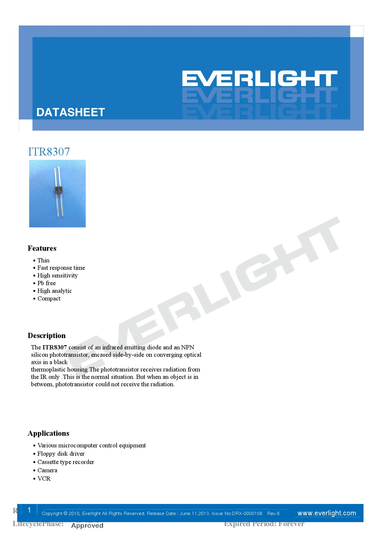ITR8307_（EVERLIGHT(台湾亿光)）ITR8307中文资料_价格_PDF手册-立创电子商城