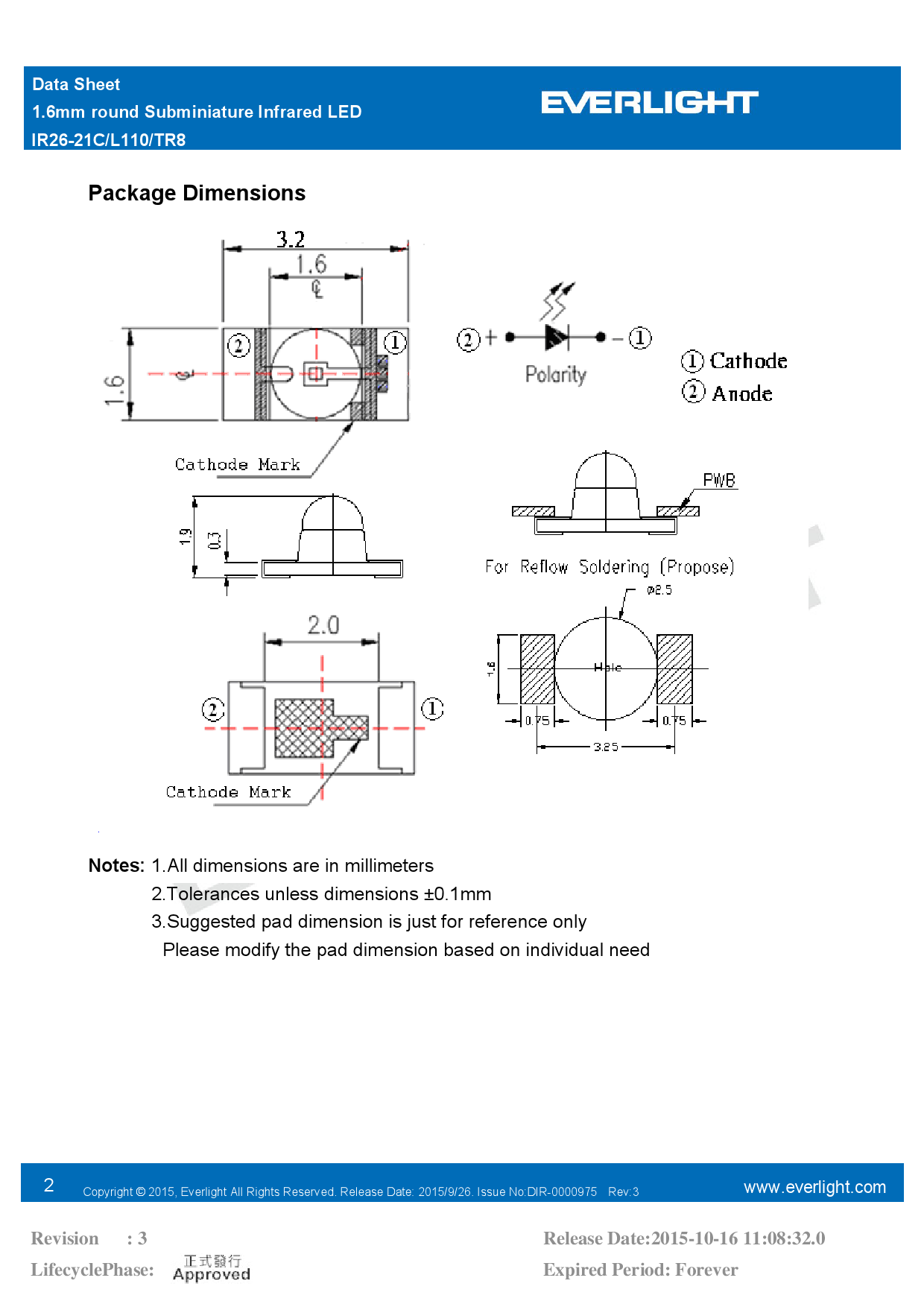 IR26-21C/L110/TR8_（EVERLIGHT(亿光)）IR26-21C/L110/TR8中文资料_价格_PDF手册-立创电子商城