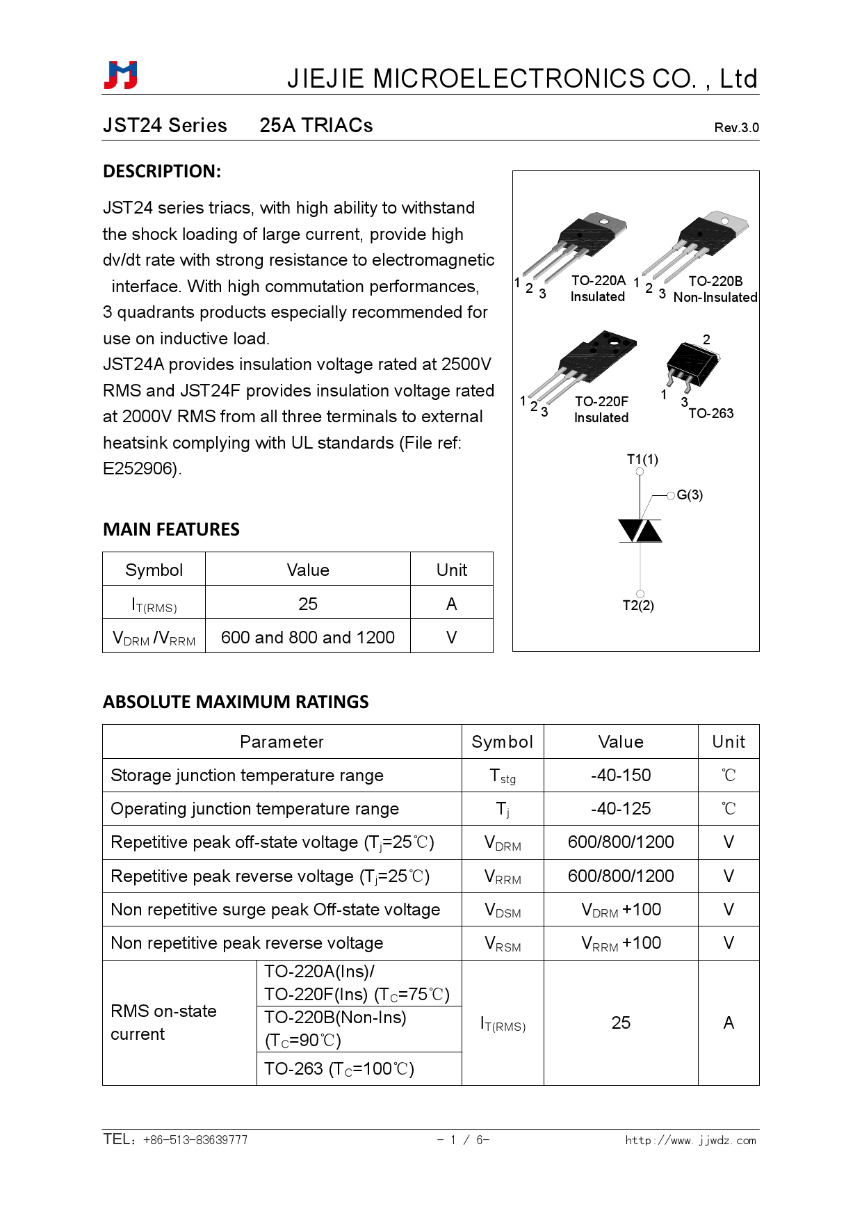 JST24E-800BW_（JJW(捷捷微)）JST24E-800BW中文资料_价格_PDF手册-立创电子商城